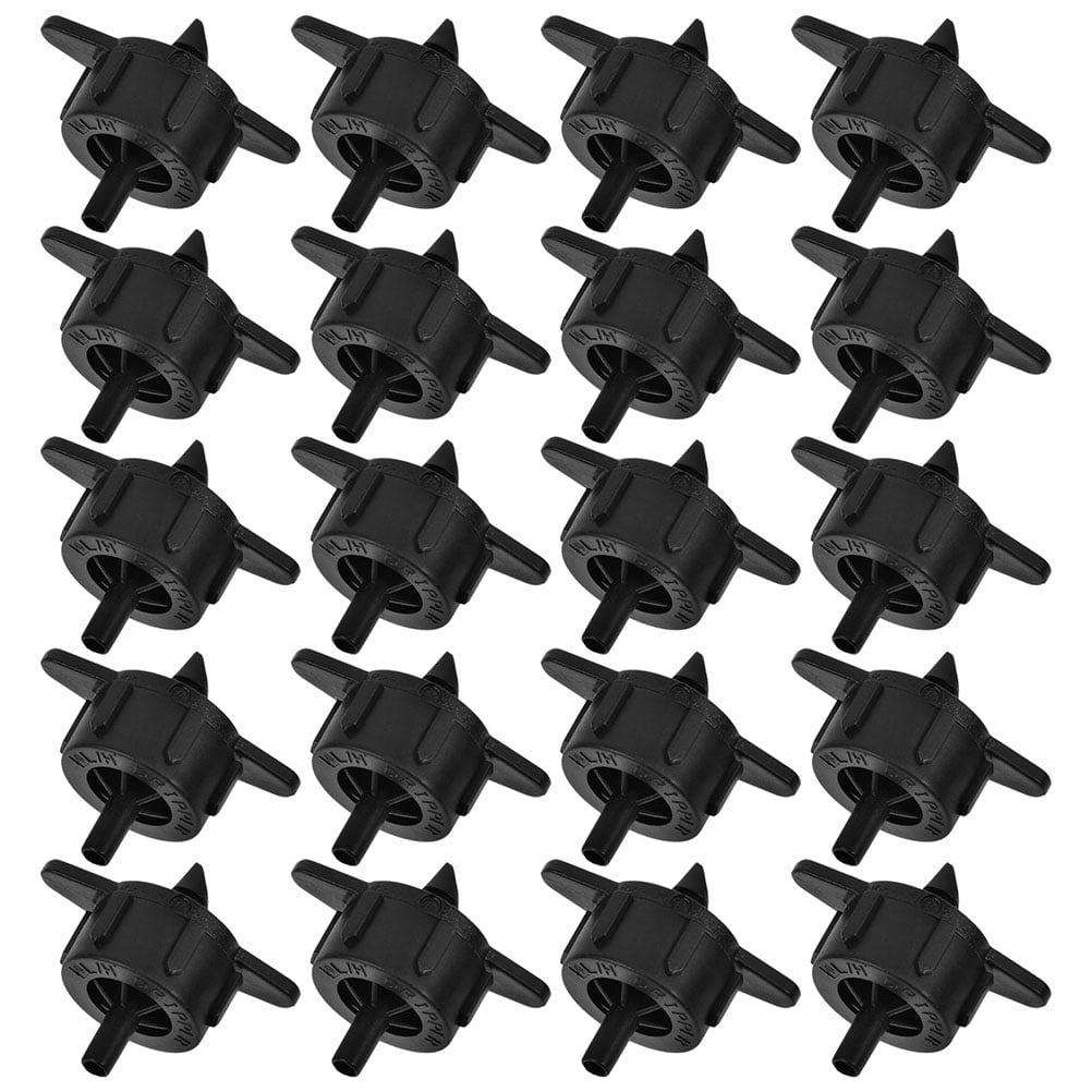 50 Pcs Pressure Compensating Drip Emitters Rain Barrel Transmitter Water Drop Spray Head Black ...