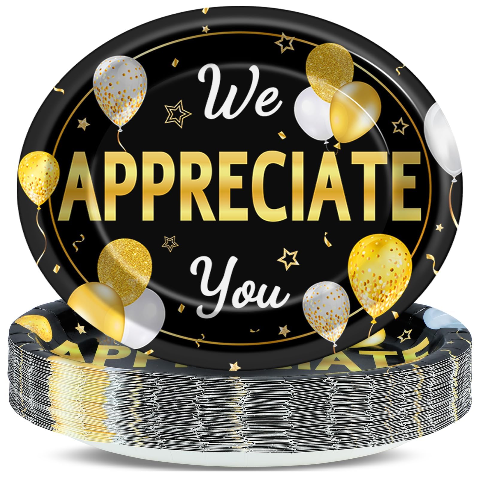 50 Pcs We PriNst Appreciate Party Plates Thank Plates CNA Appreciation ...