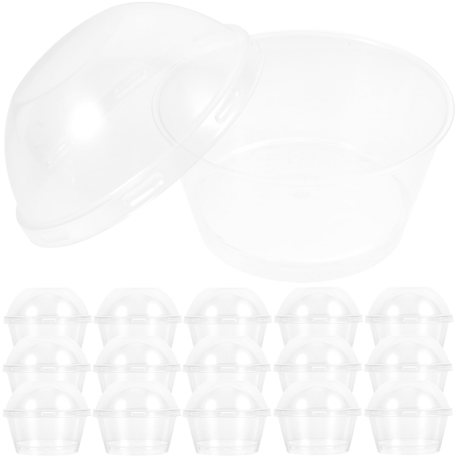 50 Pcs Pudding Cup with Lid Plastic Cups for Desserts Mini Cupcake ...