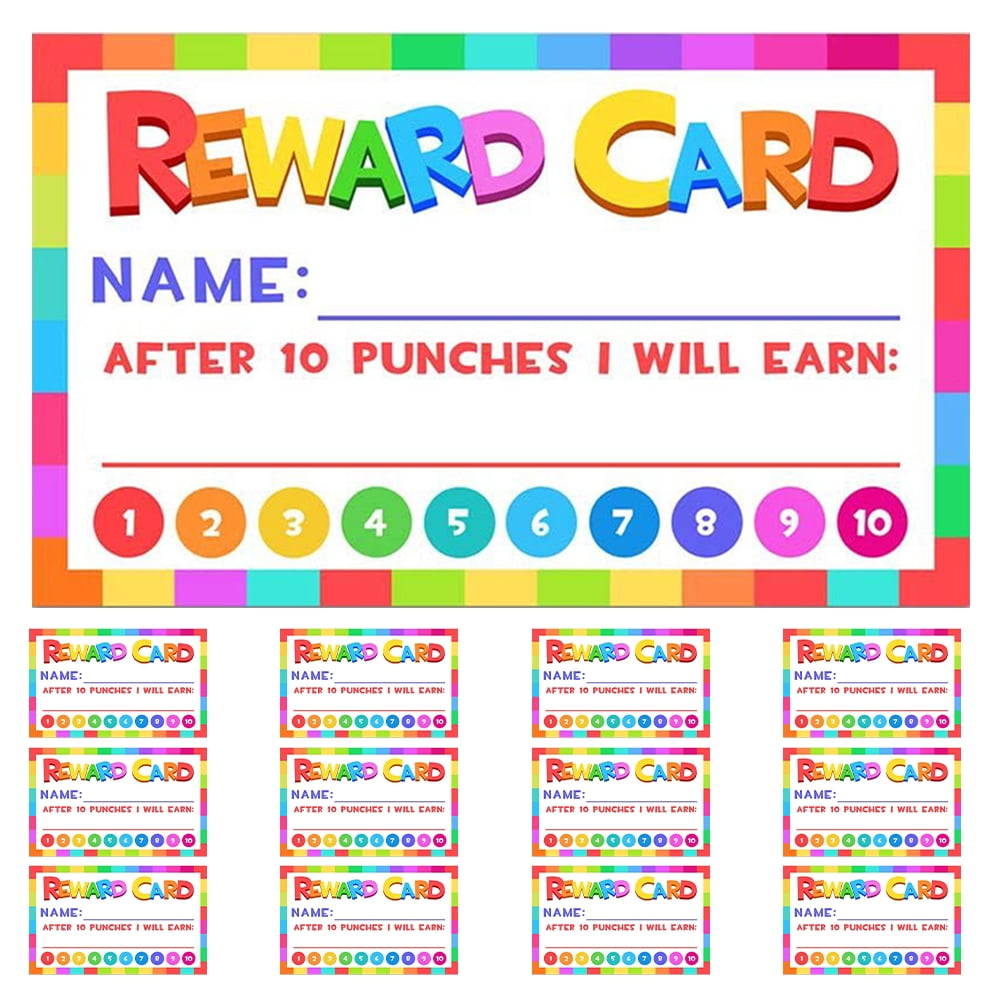 50 Pcs Punch Cards Classroom Incentive Student Reward - Walmart.com