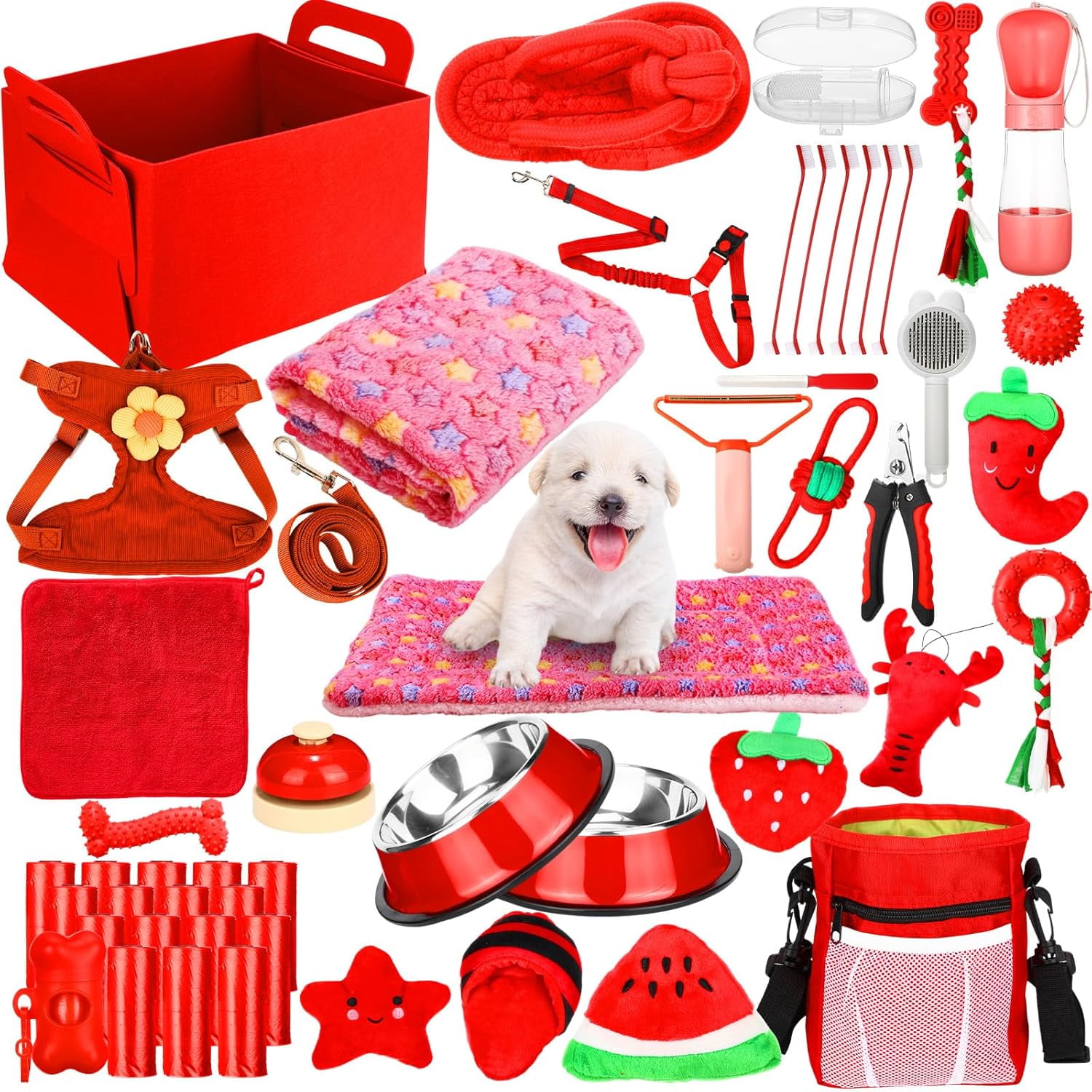 50 Pcs Puppy Supplies Starter Kit for Small Dogs Puppy Essentials ...