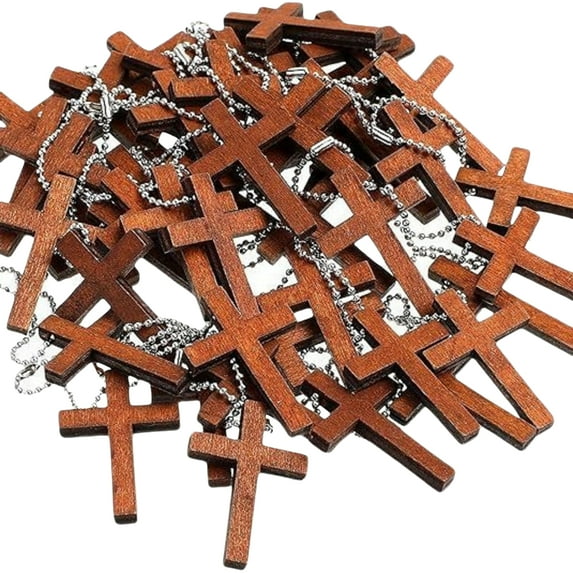 50 Pcs Pure Natural Wooden Crosses Pendants,Wooden Cross Charms for ...