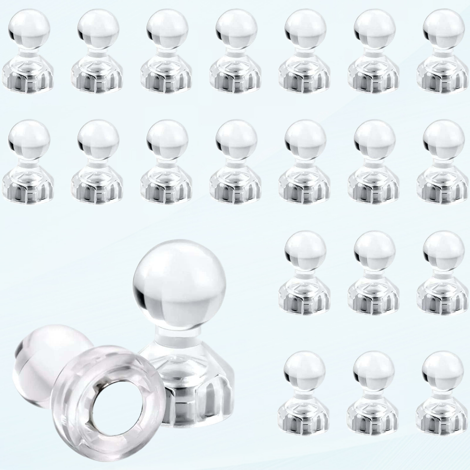 50 Pcs Push Pin Magnets, Clear Pushpin Magnets, Map Magnets with a ...