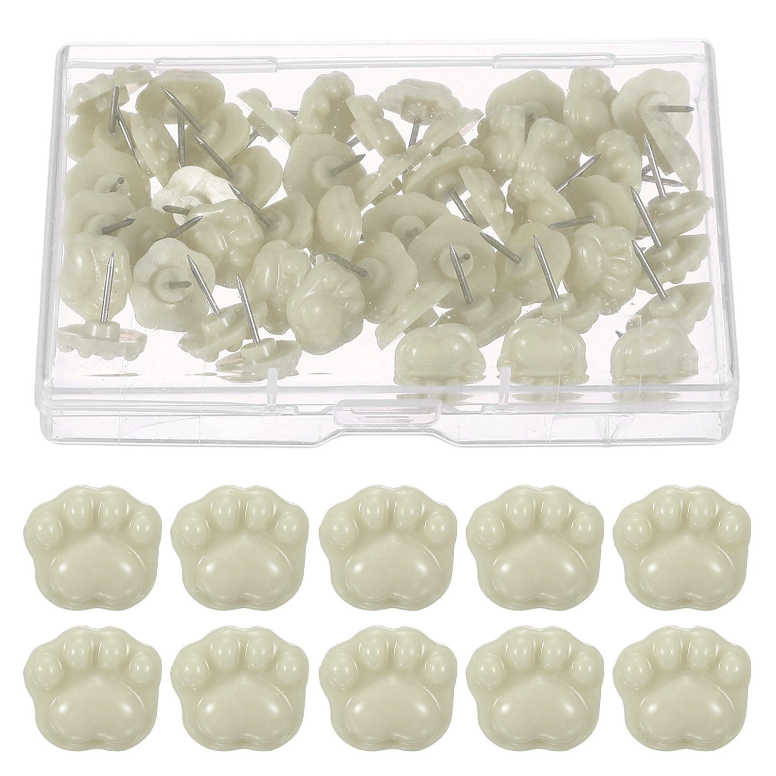 50 Pcs Push Pins for Bulletin Board, Cute Cat Paw Push Pin Decorative ...