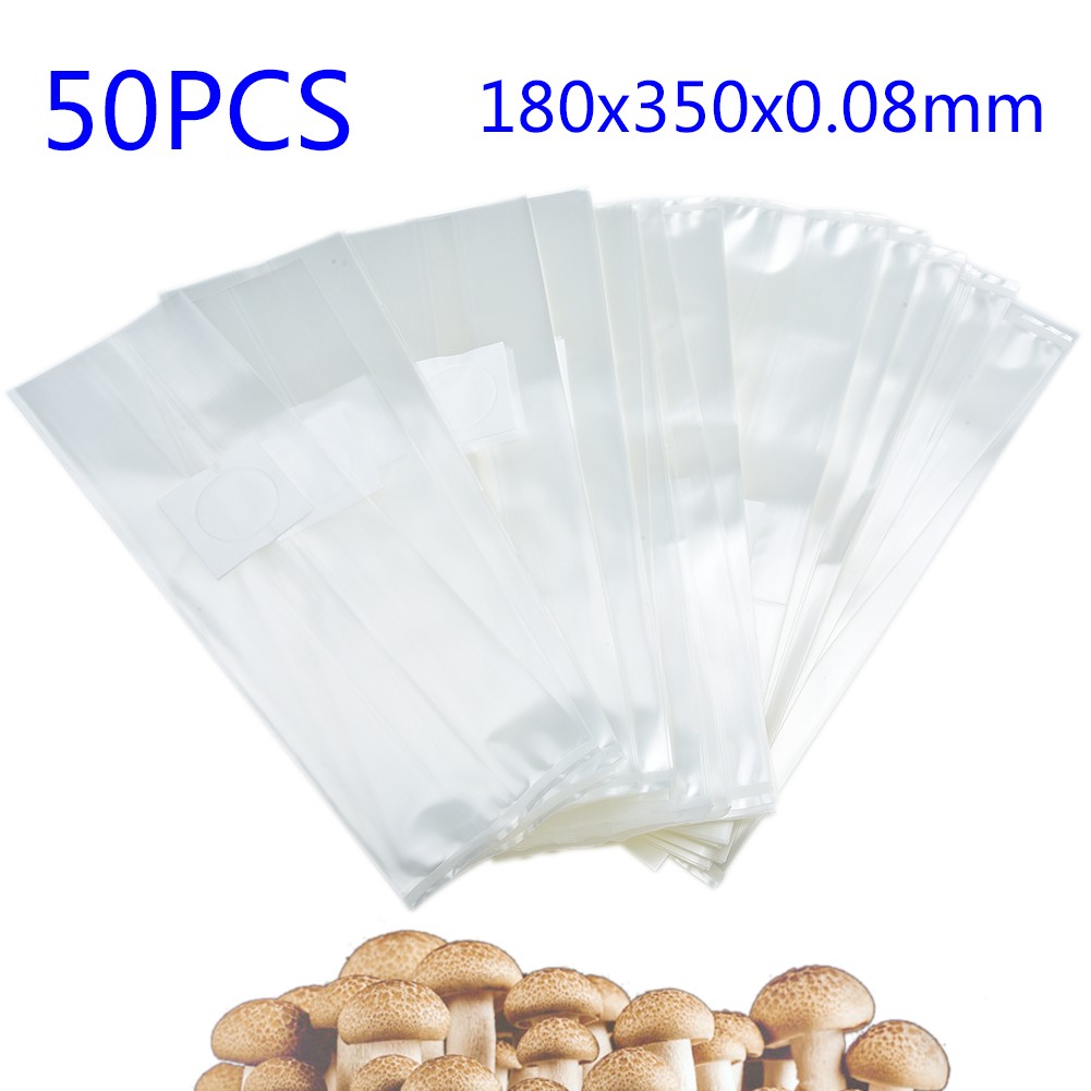 50 Pcs Pvc Mushroom Spawn Grow Bag Substrate High Temp Pre Sealable ...