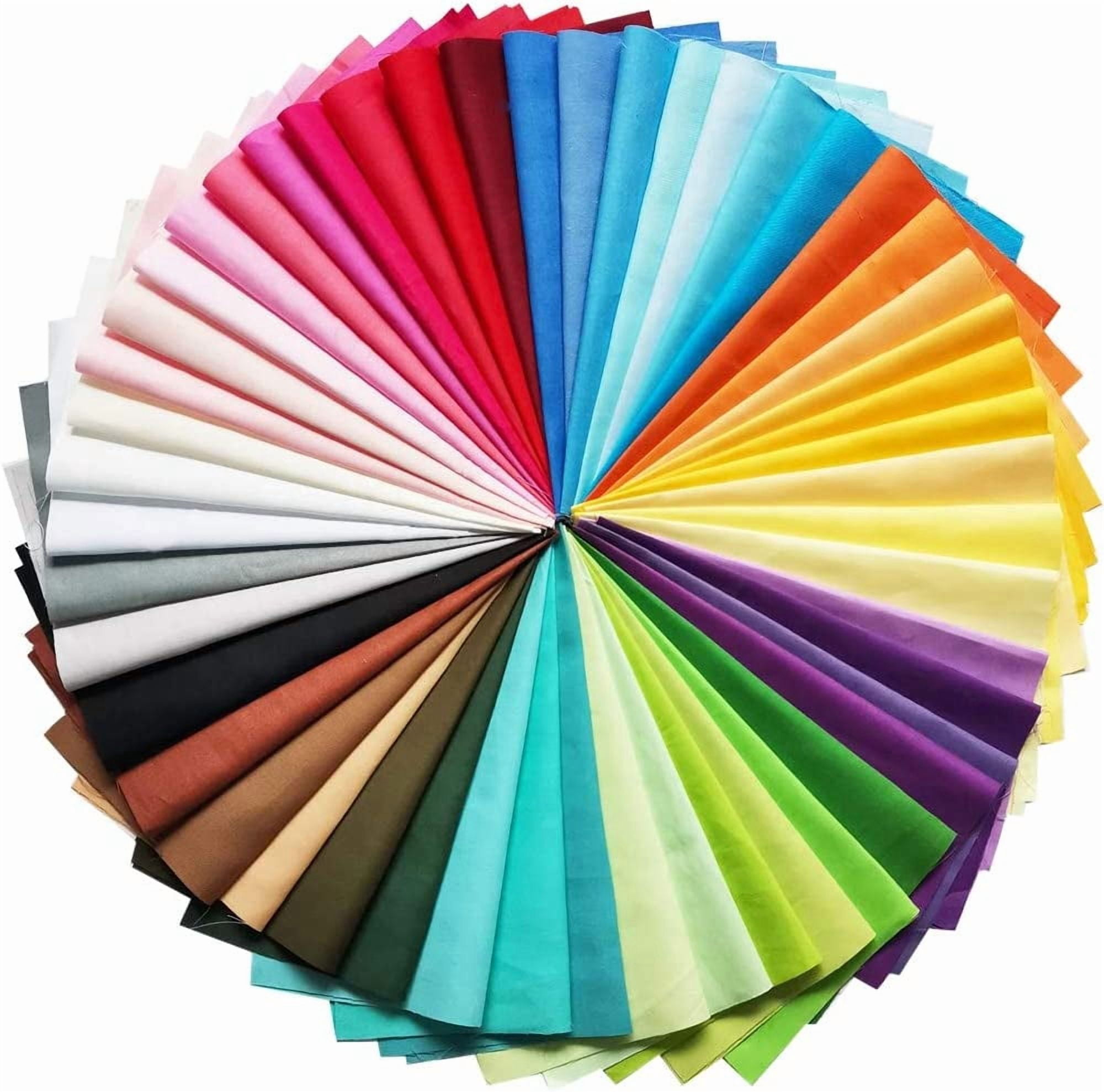 50 Pcs Quilting Fabric Bundles 8" x 8" (20cm×20cm) Solid Colors Pure ...
