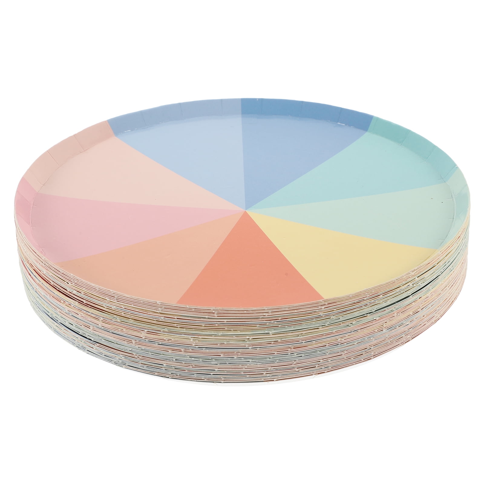 50 Pcs Rainbow Birthday Party Plates Disposable Paper Festival Fruit ...