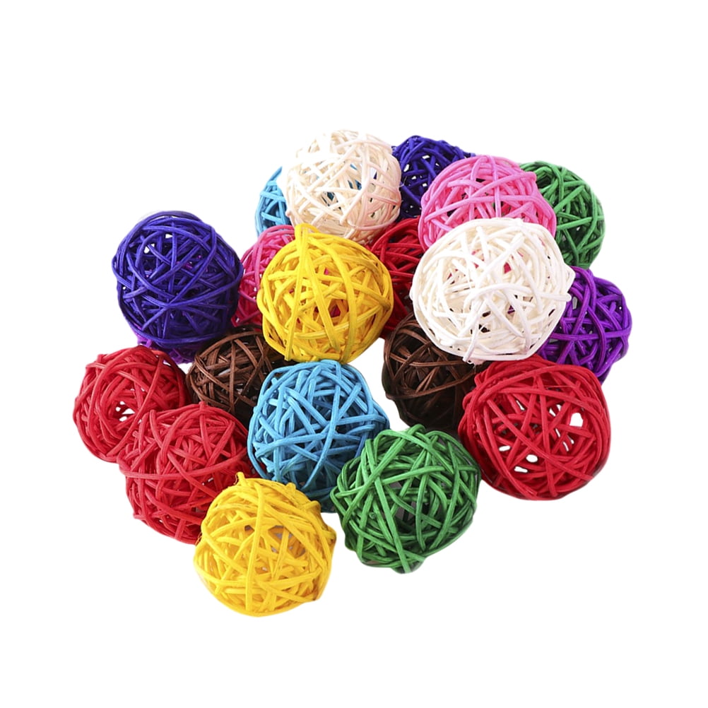 50 Pcs Rattan Balls Wicker Basket Christmas Vase Filler Red Vases Baby ...