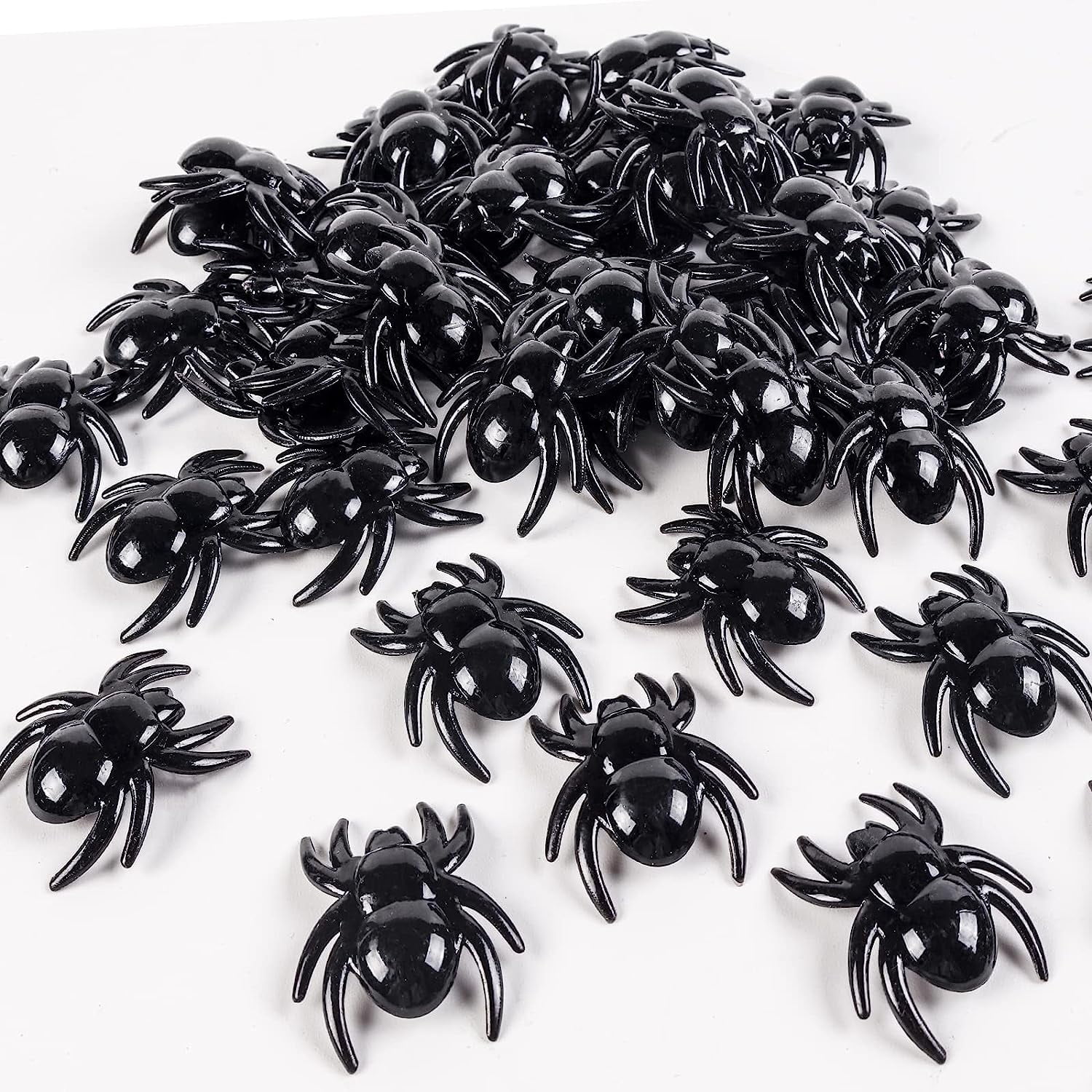50 Pcs Realistic Spider Toys Halloween Vase Filler Prank Props Mini ...