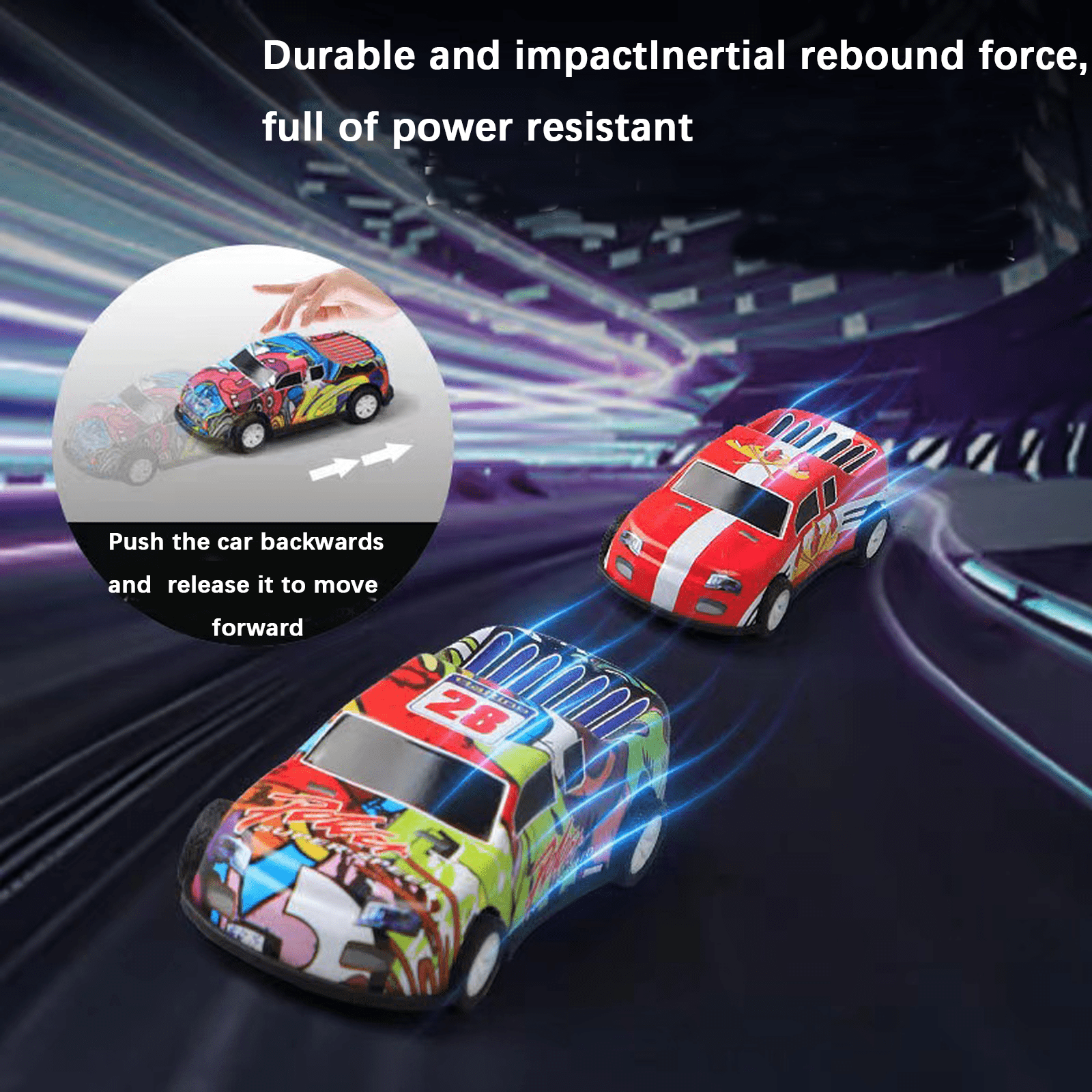 50 Pcs Rebound Function Toy Car Set with Storage Box & Foldable Map ...