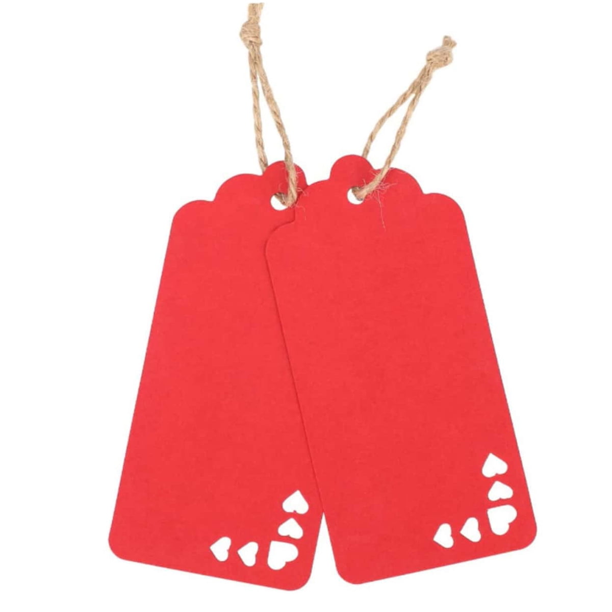 50 Pcs Red Gift Tags Valentine Heart Shaped Paper Tags Red Heart ...