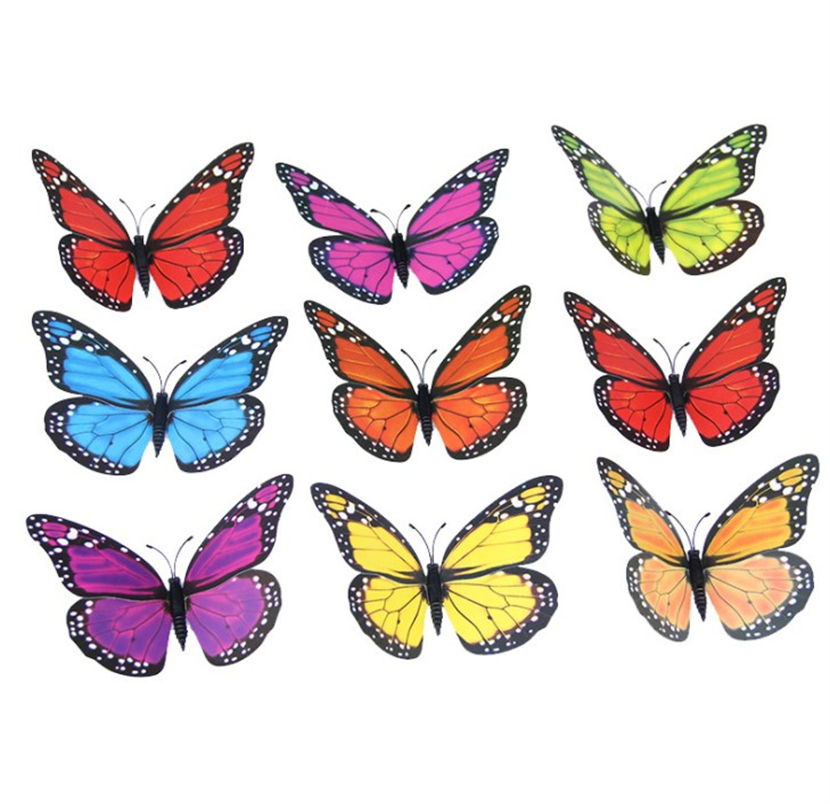 50 Pcs Refrigerator Butterfly Sticker,Multicolor 3D Butterfly ...