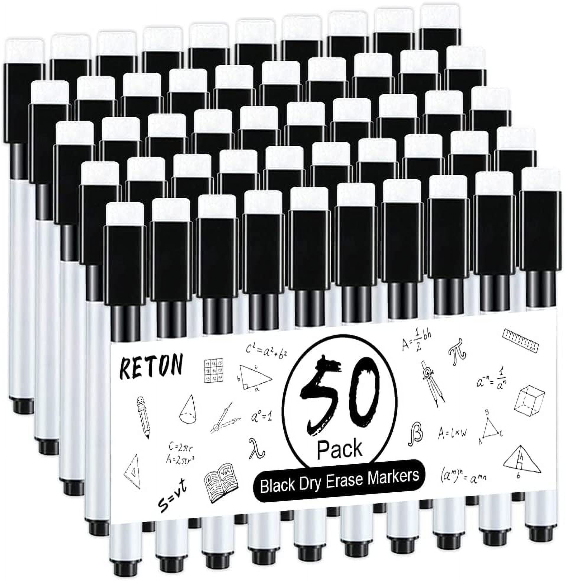 50 Pcs Rewritable Magnetic Dry Wipe White Board Markers Pens with ...