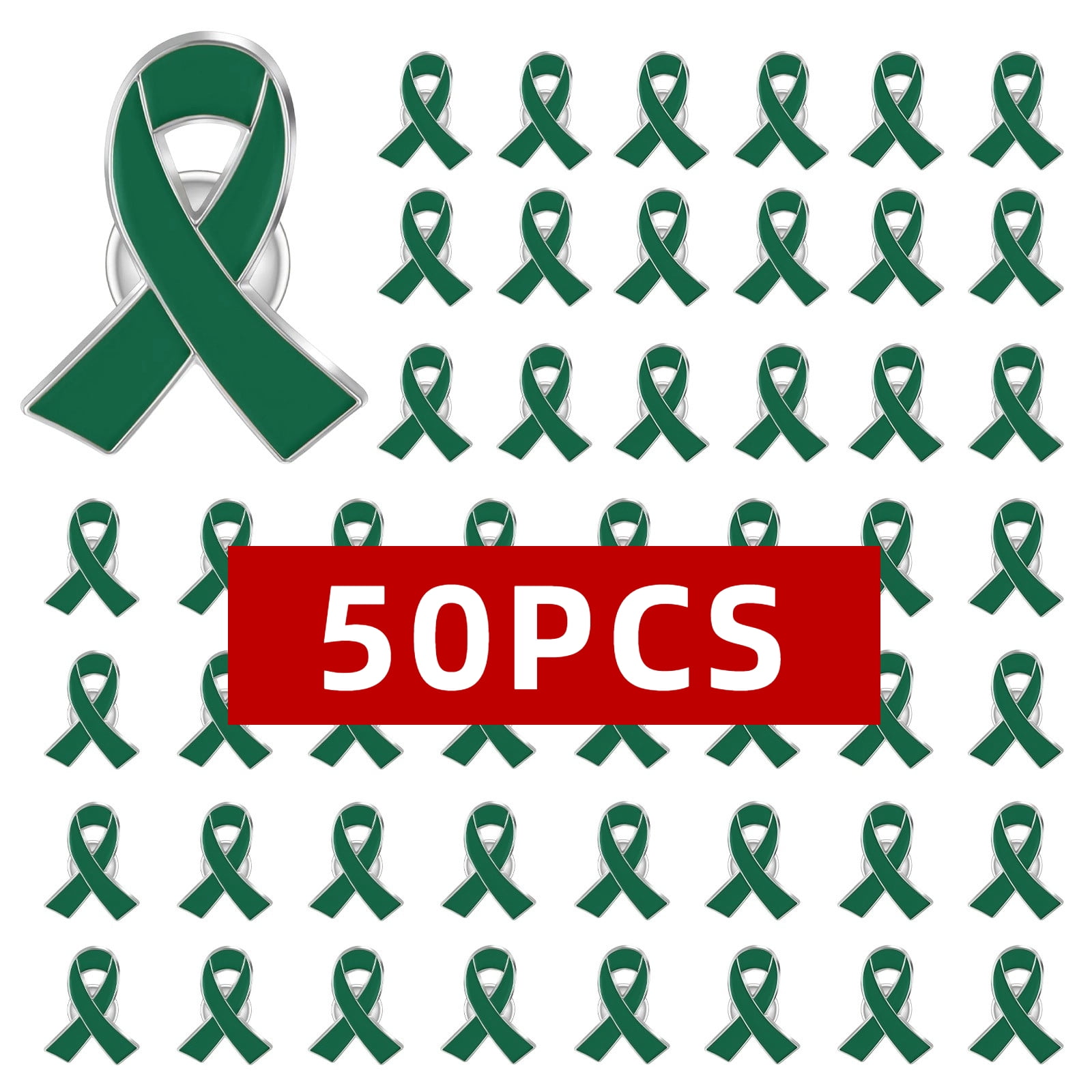 50 Pcs Ribbon Lapel Pin Graves Thyroid Disease Lymphedema Prostate ...