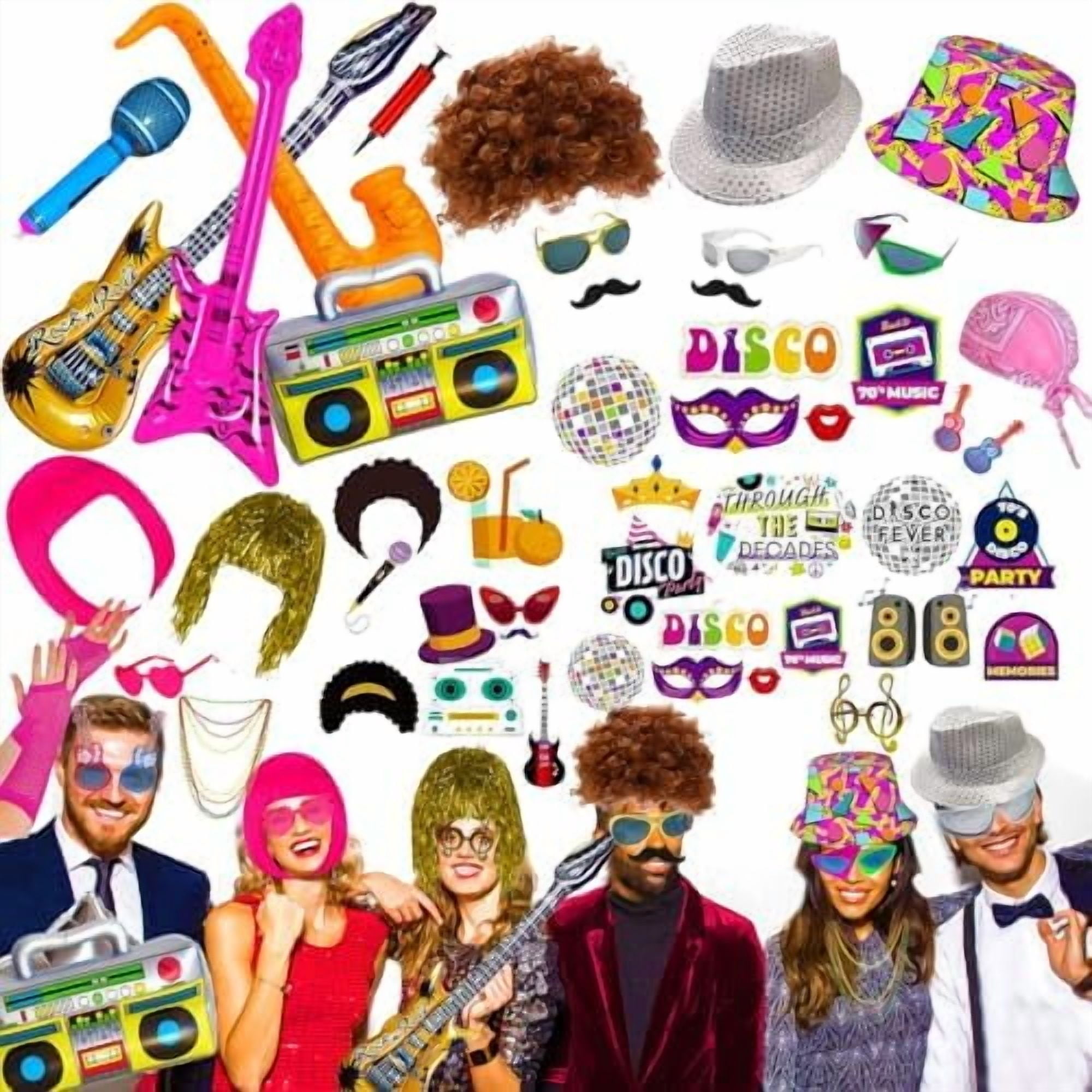 50 Pcs Rock Party Photo Booth Props Set for Adults, Funny Rock Star ...