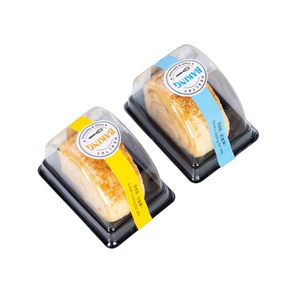 50 Pcs Roll Cake Box Set Single Personal Swiss Roll Container and 50 ...