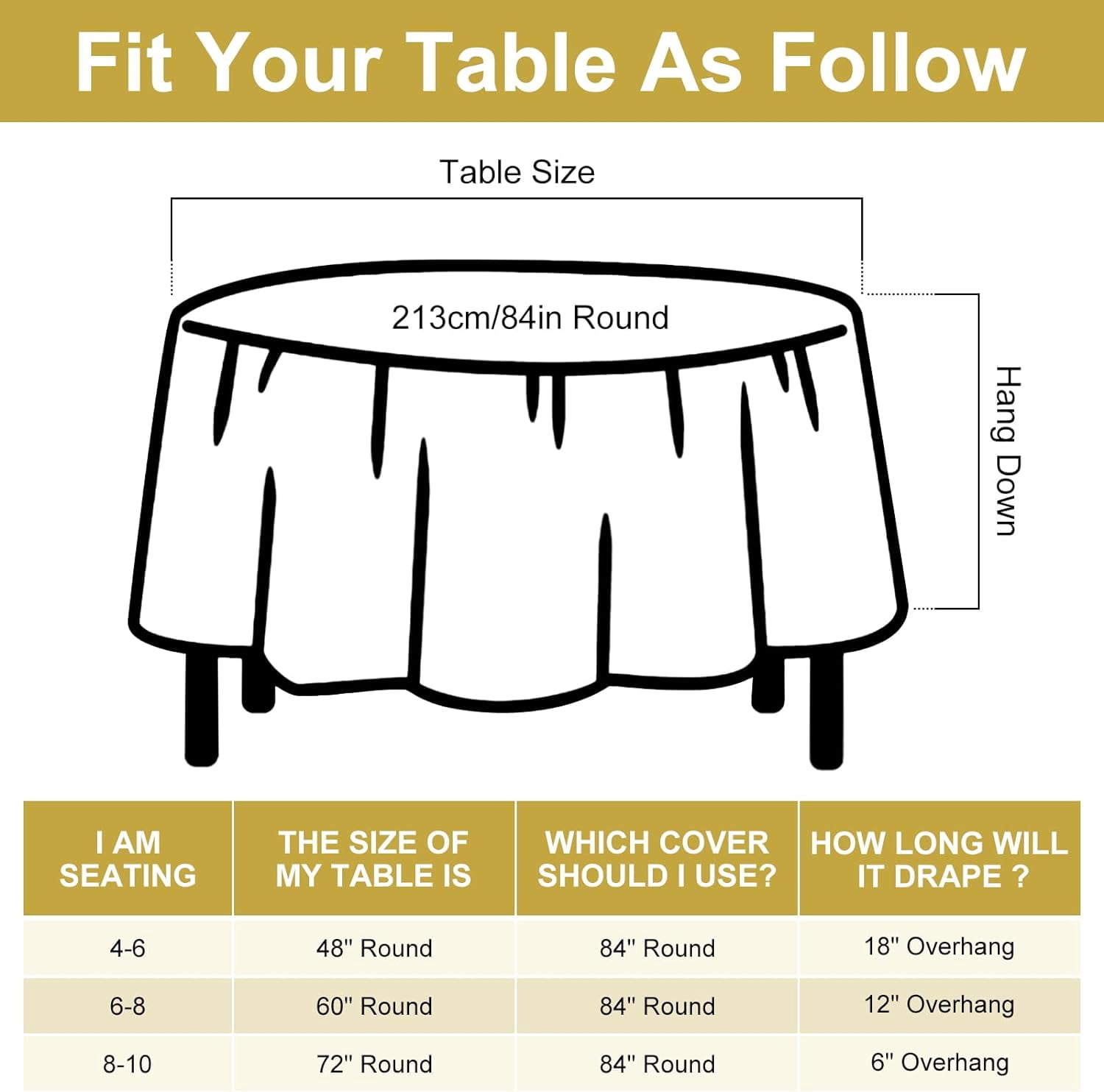 50 Pcs Round Plastic Tablecloth 84 Inch Disposable Table Cover for ...
