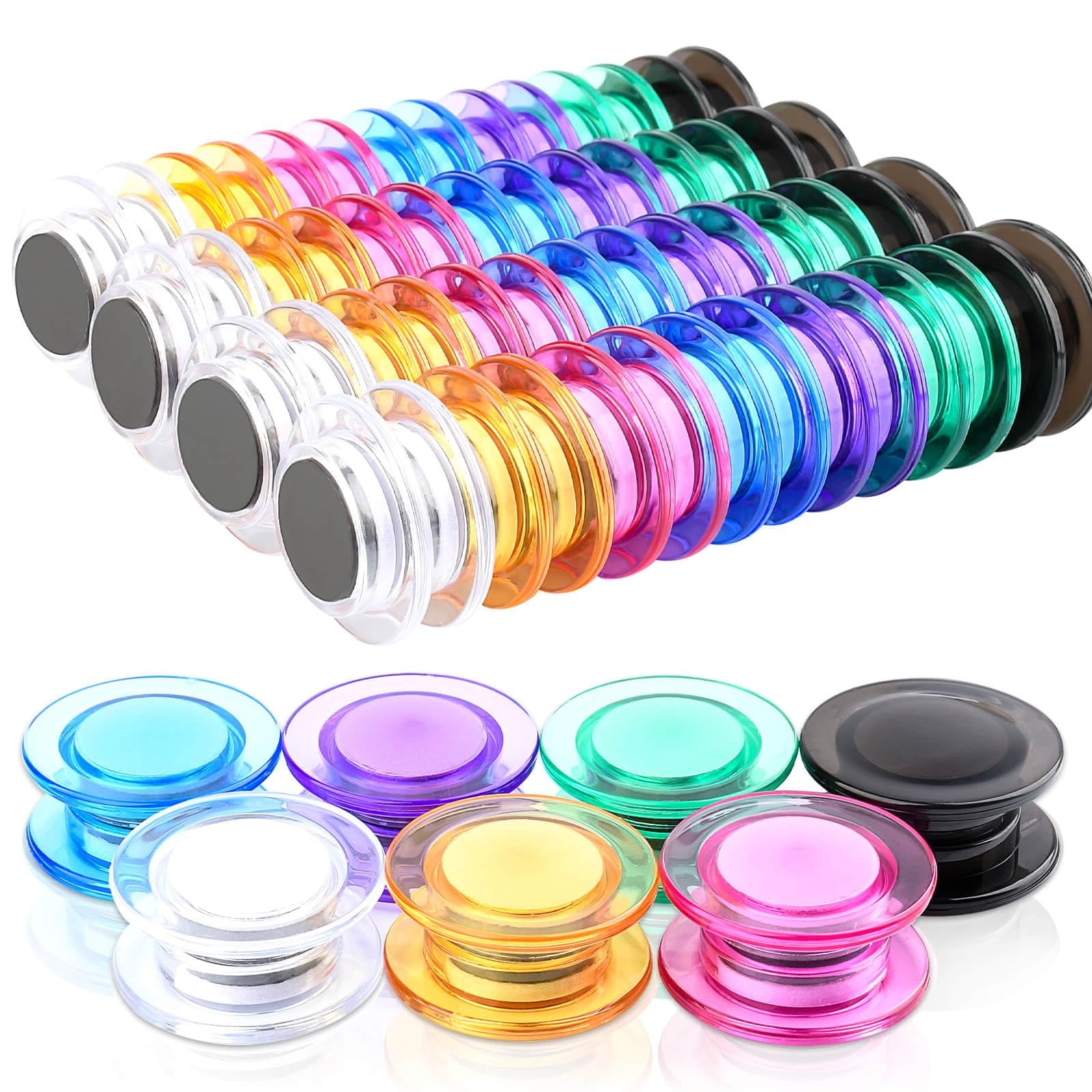 50 Pcs Round Whiteboard Magnets, 1.18in/3cm Refrigerator Magnets, Dry ...
