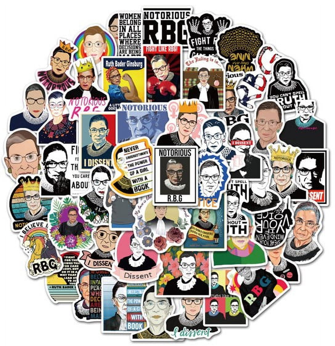 50 Pcs Ruth Badger Ginsburg Vinyl Sticker Waterproof Stickers Bomb for ...
