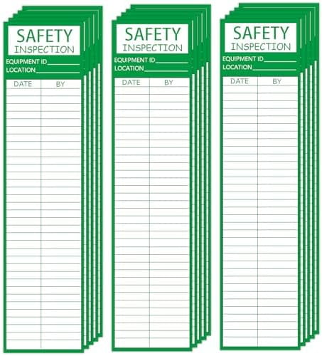 50 Pcs Safety Inspection Stickers 8.5×2 Inch Green Safety Inspection ...