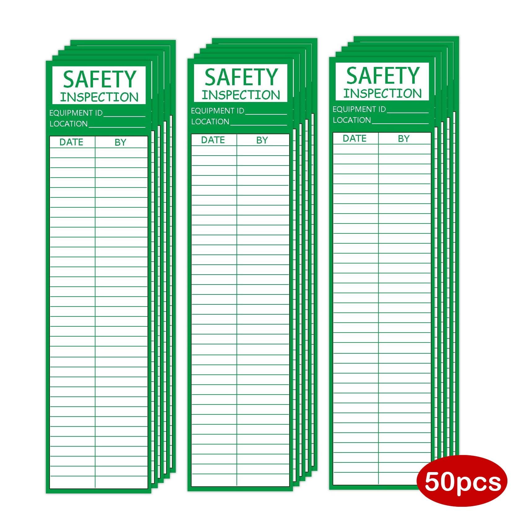 50 Pcs Safety Inspection Stickers 8.5×2 Inch Green Safety Inspection ...