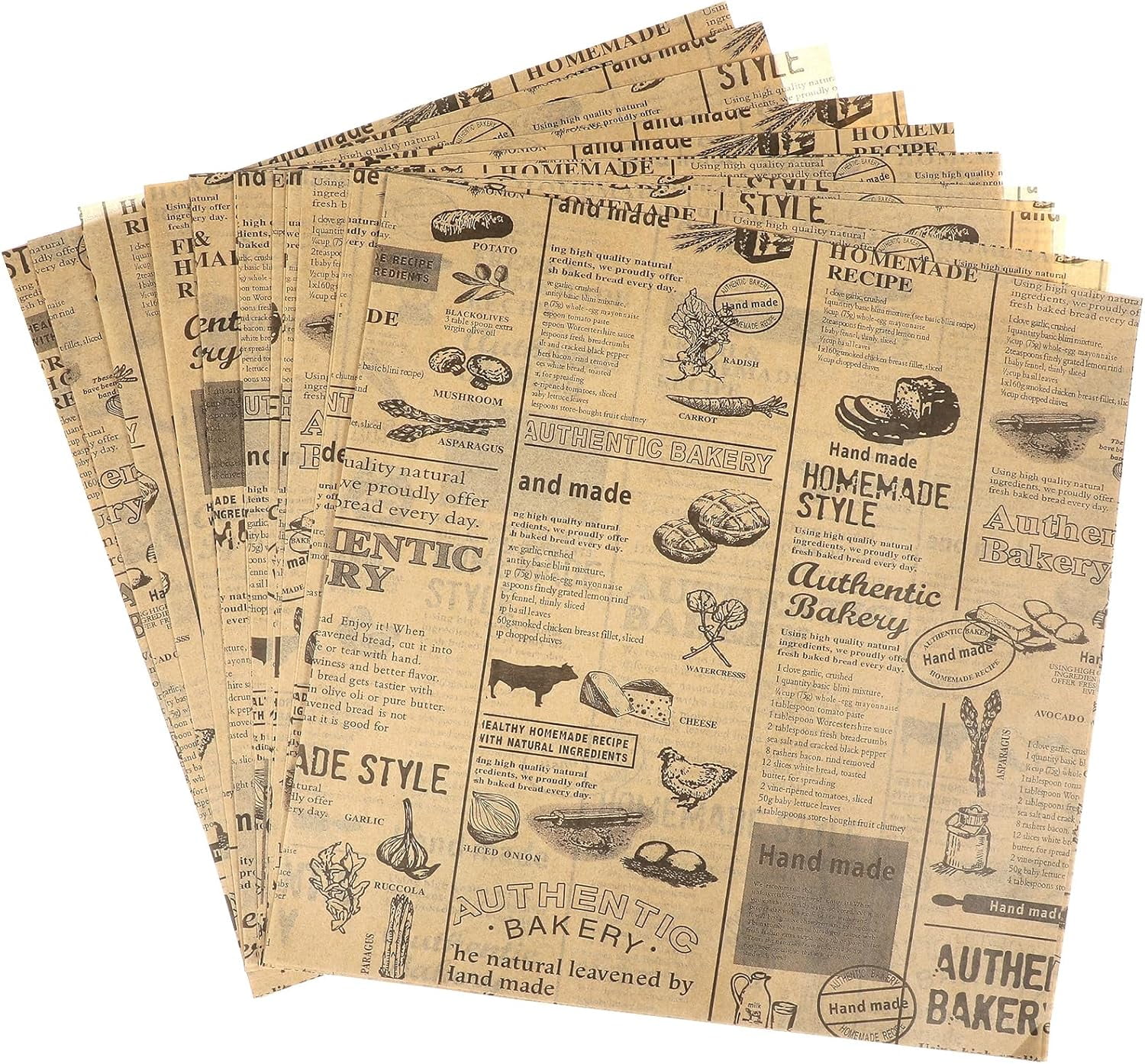 50 Pcs Sandwich Wrapping Paper 10x10 Inch Wax Paper Sheets Grease ...