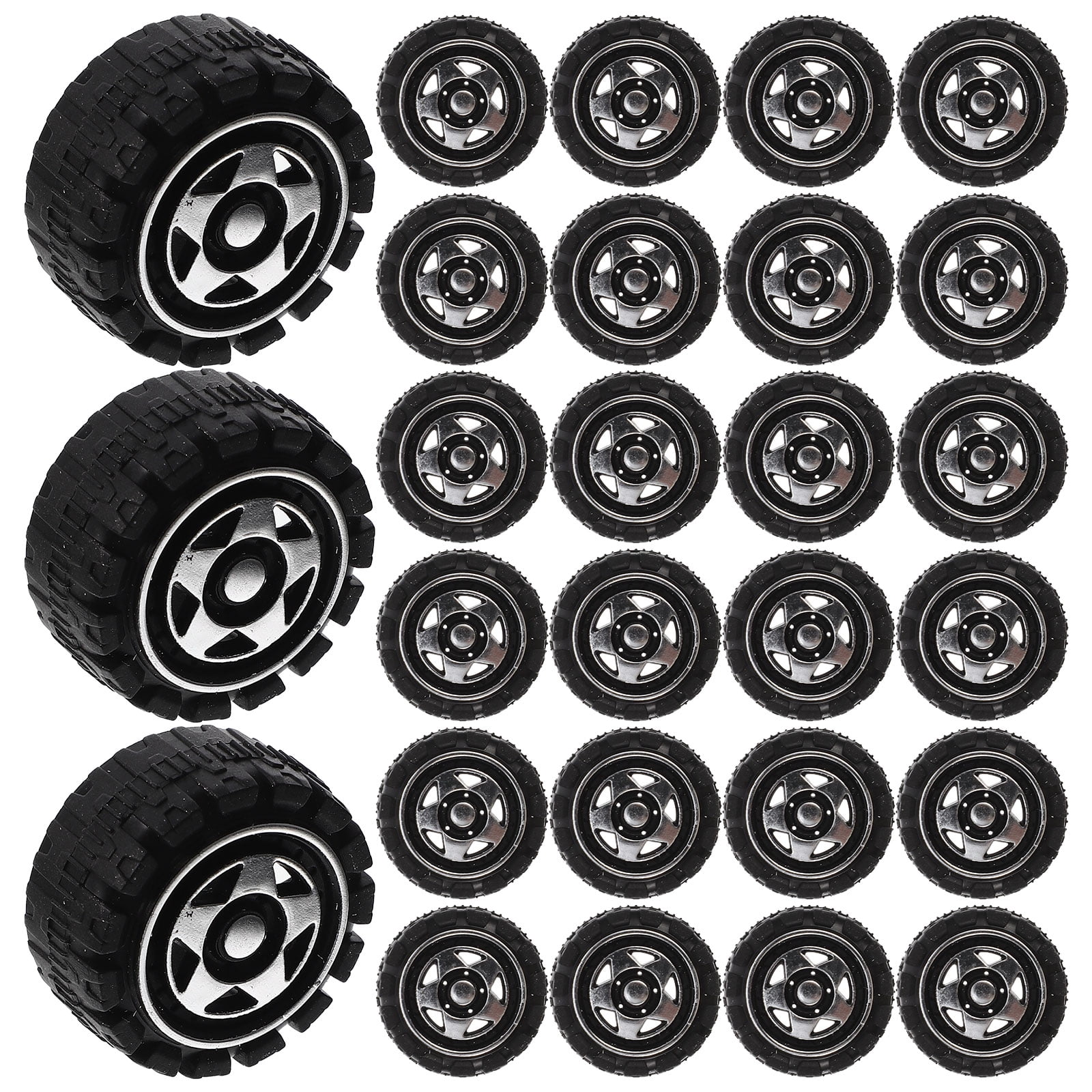 50 Pcs Scale Model Wheels Tiny Car Toy Tire Accessories Child - Walmart.com
