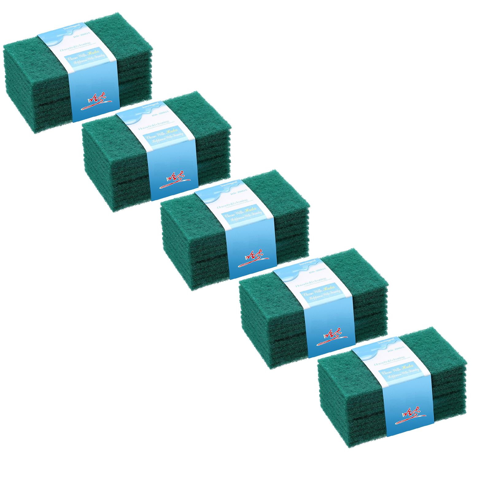 50 Pcs Scouring Pad, Dish Scrubber Scouring Pads, 3.9 x 5.9 inch, Green ...