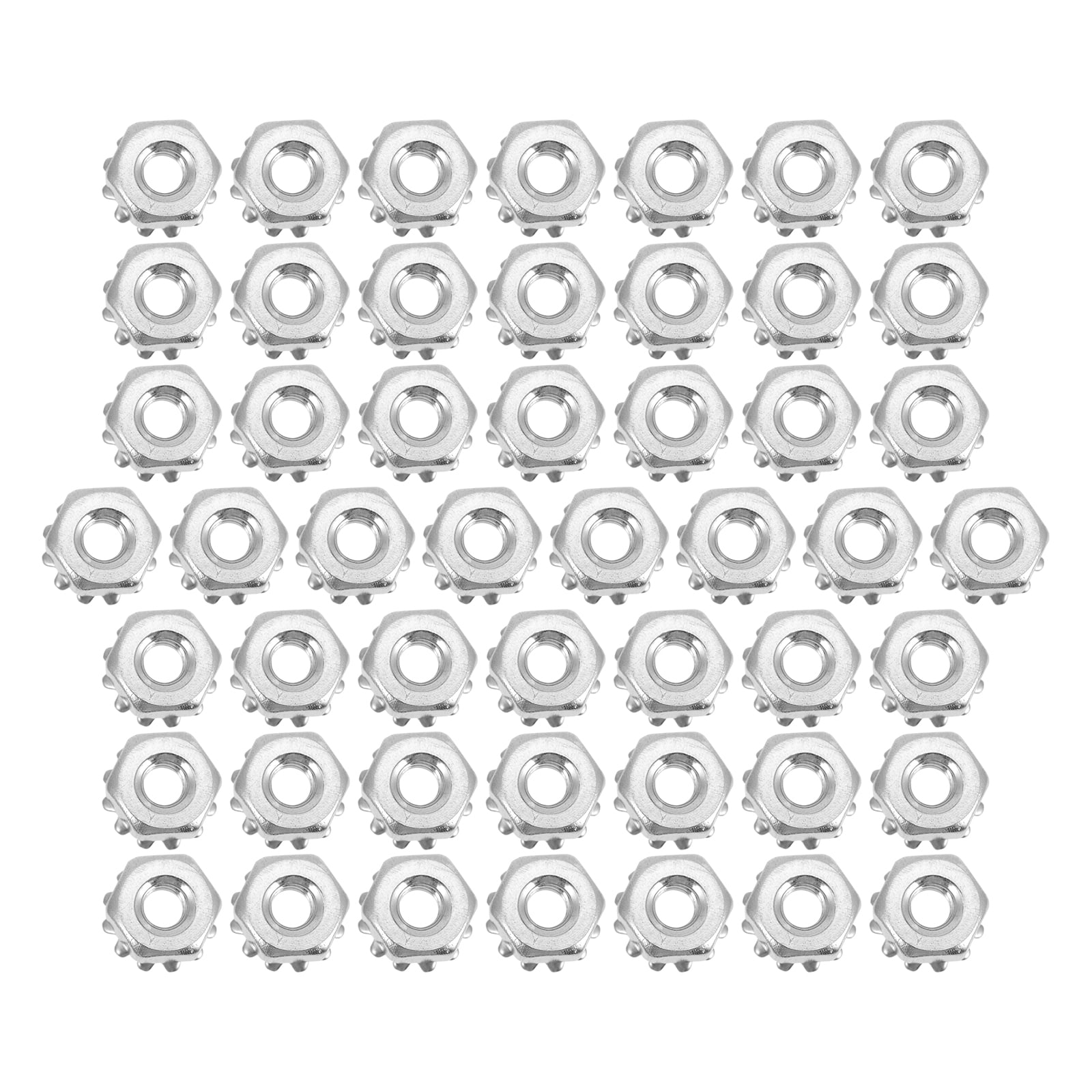 50 Pcs Screw 8- 32 Stainless Lock Nut K- Nuts Self-locking Hex Toothed ...