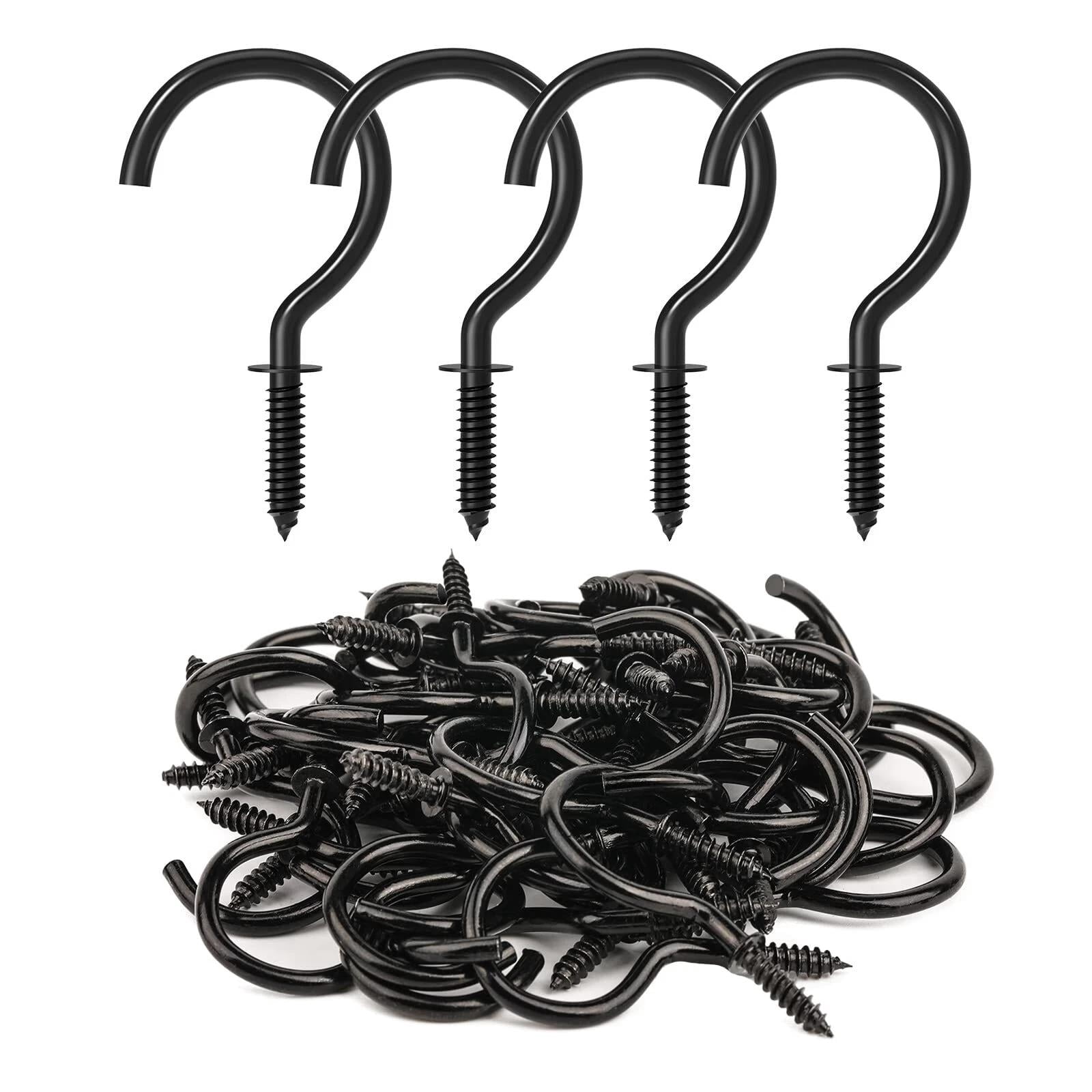 50 Pcs Screw Hooks, 1-1/4 Inch Cup Hooks Screw in Mug Hooks Metal Heavy ...