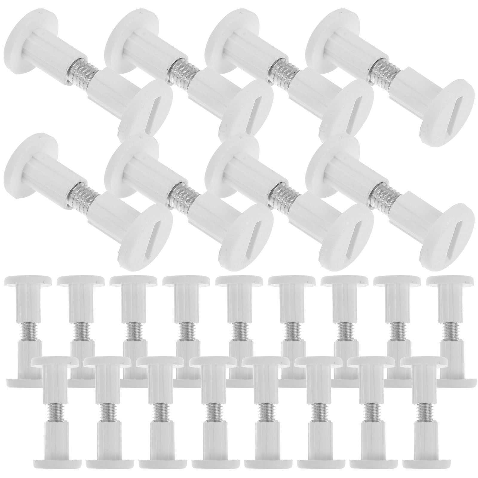 50 Pcs Screw Partition Holder Fasteners Nut Board Joint Shelf White ...