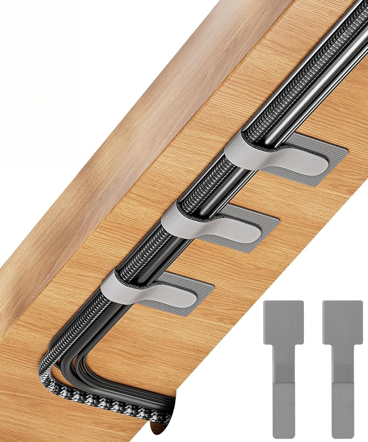 50 Pcs Self Adhesive Hook and Loop Cable Ties, Adjustable Cord Straps ...