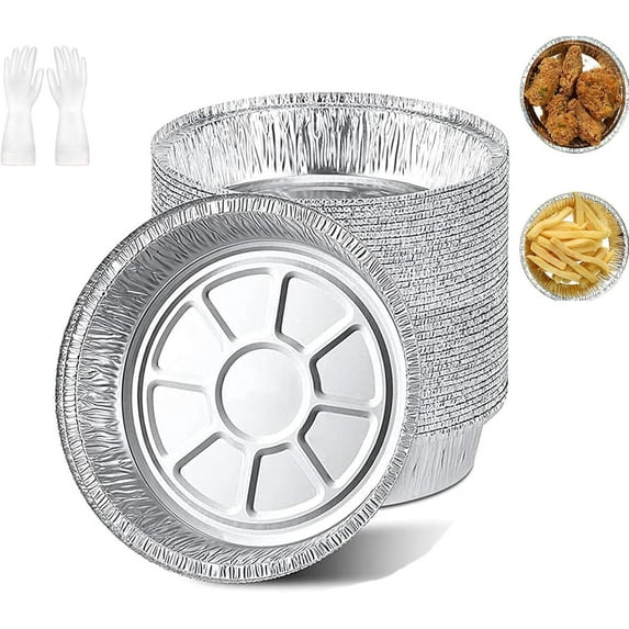 50 Pcs Set Reusable Aluminum Foil Air Fryer Liners, Airfryer Tin Foils ...