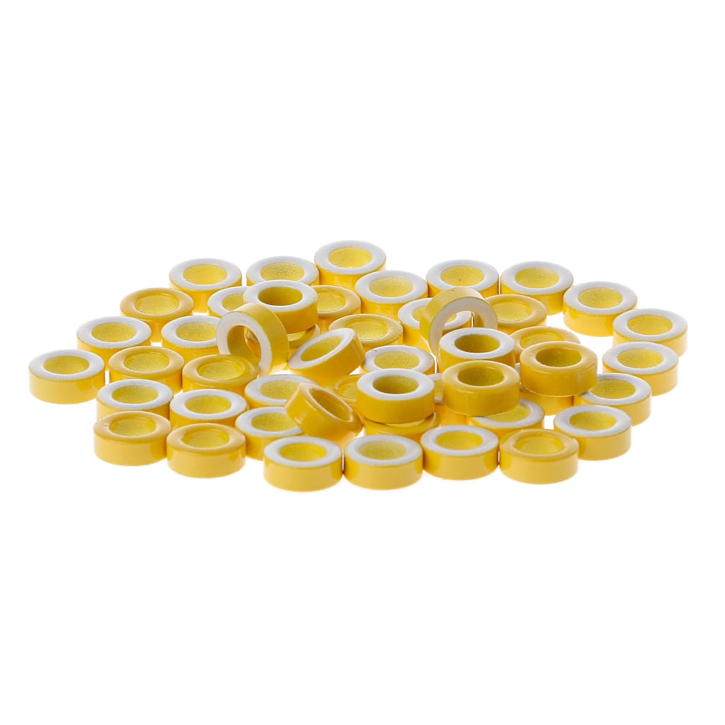 50 Pcs/Set T50-26 Iron Power Core Toroidal Ferrite Rings 7.5mm ID For ...