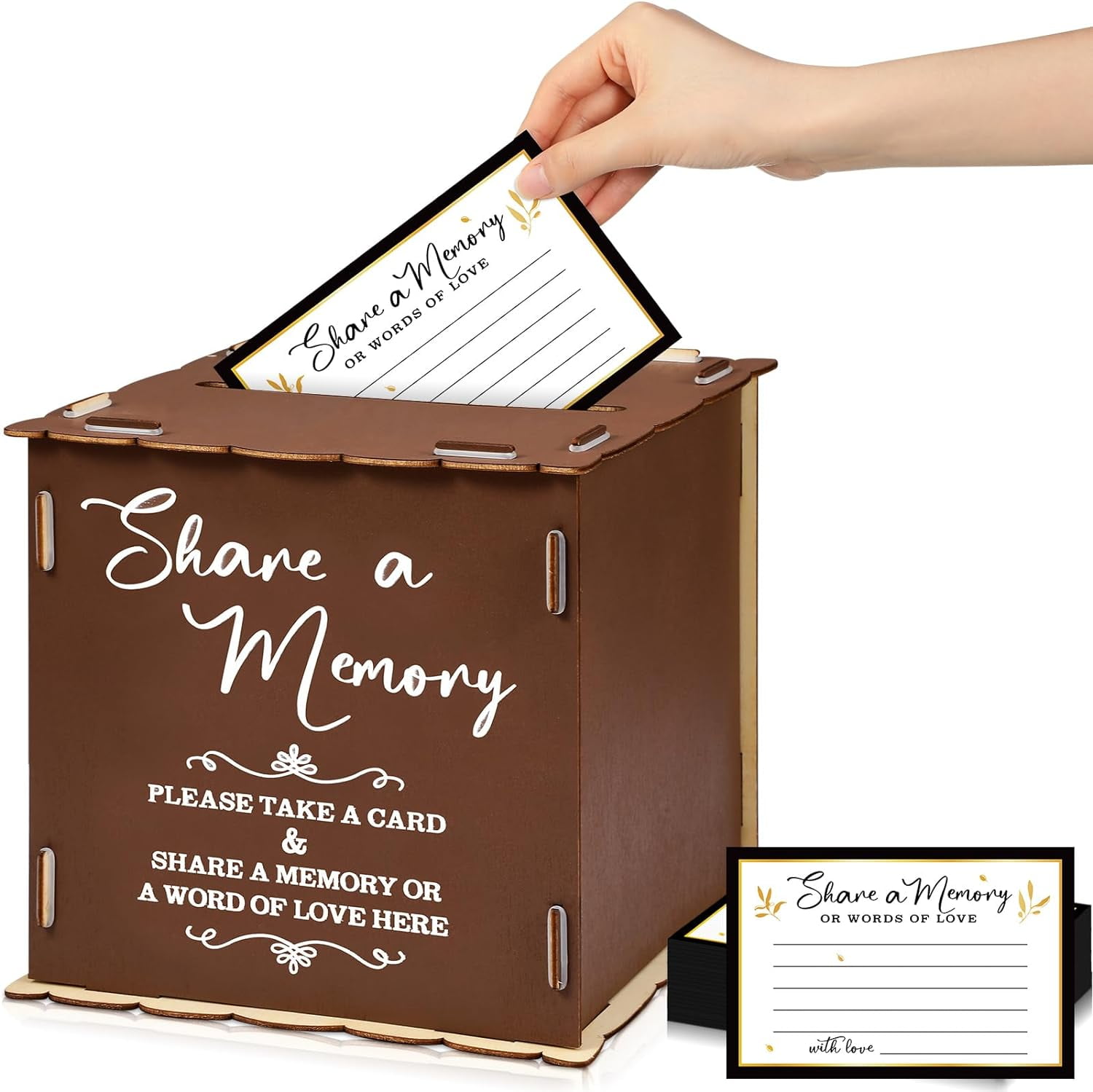 50 Pcs Share a Memory Cards for Celebration of Life, Memory Wooden Box ...