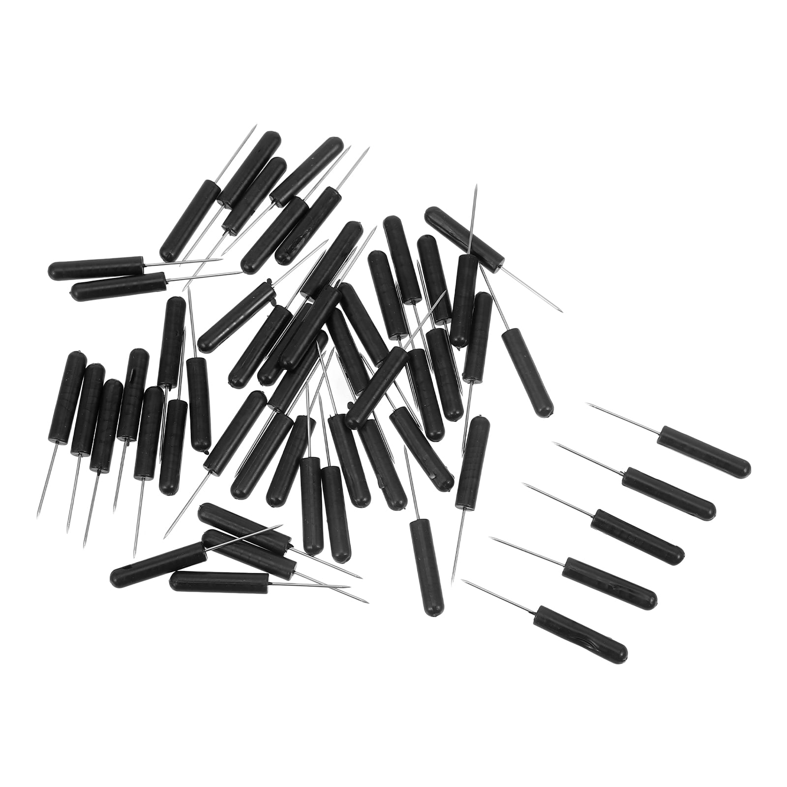 50 Pcs Sharp Stick Pins Map Board Small Cylinder Push Black - Walmart.com