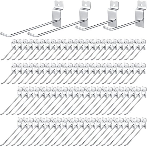 50 Pcs Slatwall Hooks 4 and 6 Inch Slatwall Accessories Slat Wall ...