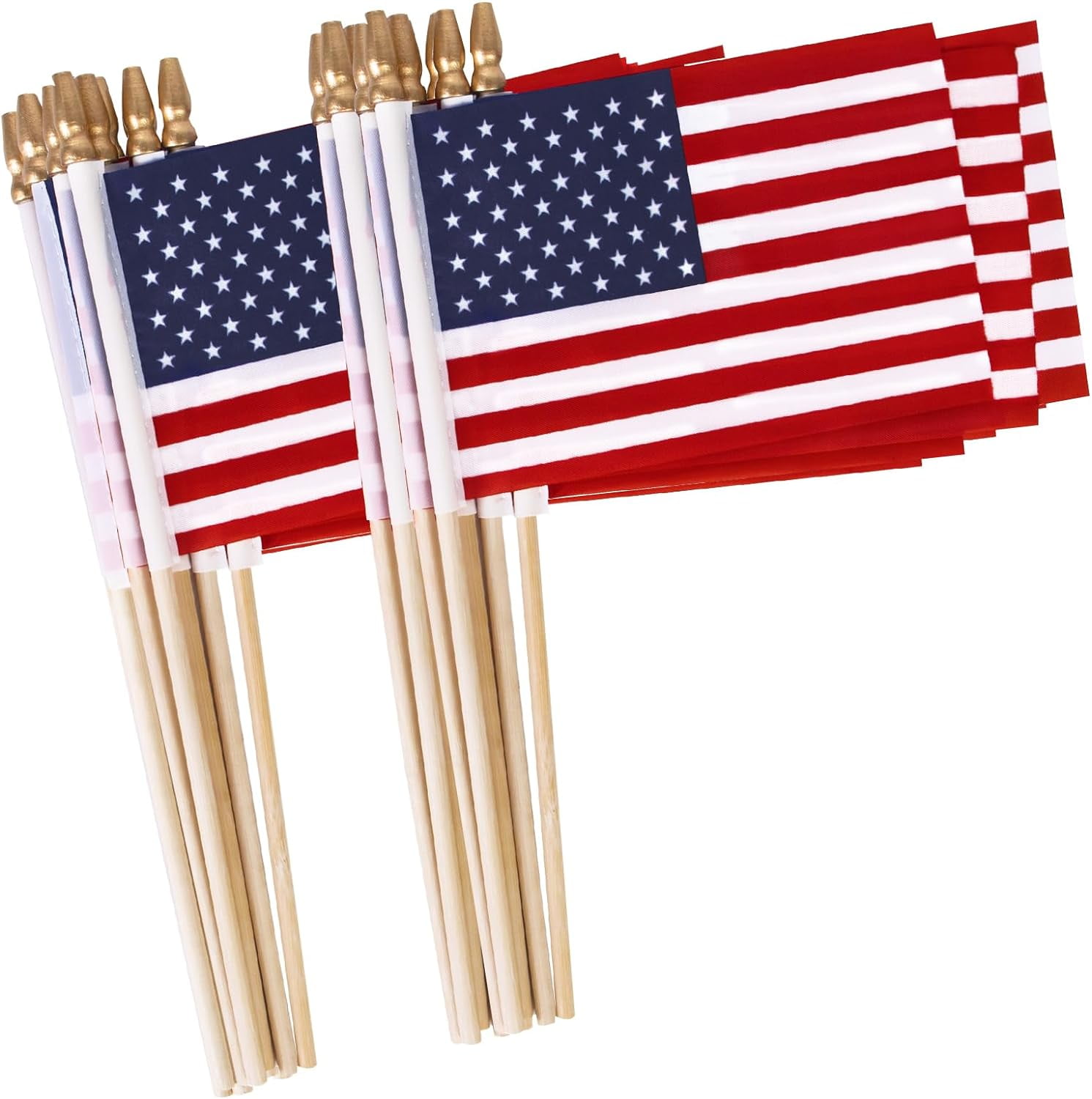 50 Pcs Small American Flags on Stick, Memorial Day Decorations Hand ...