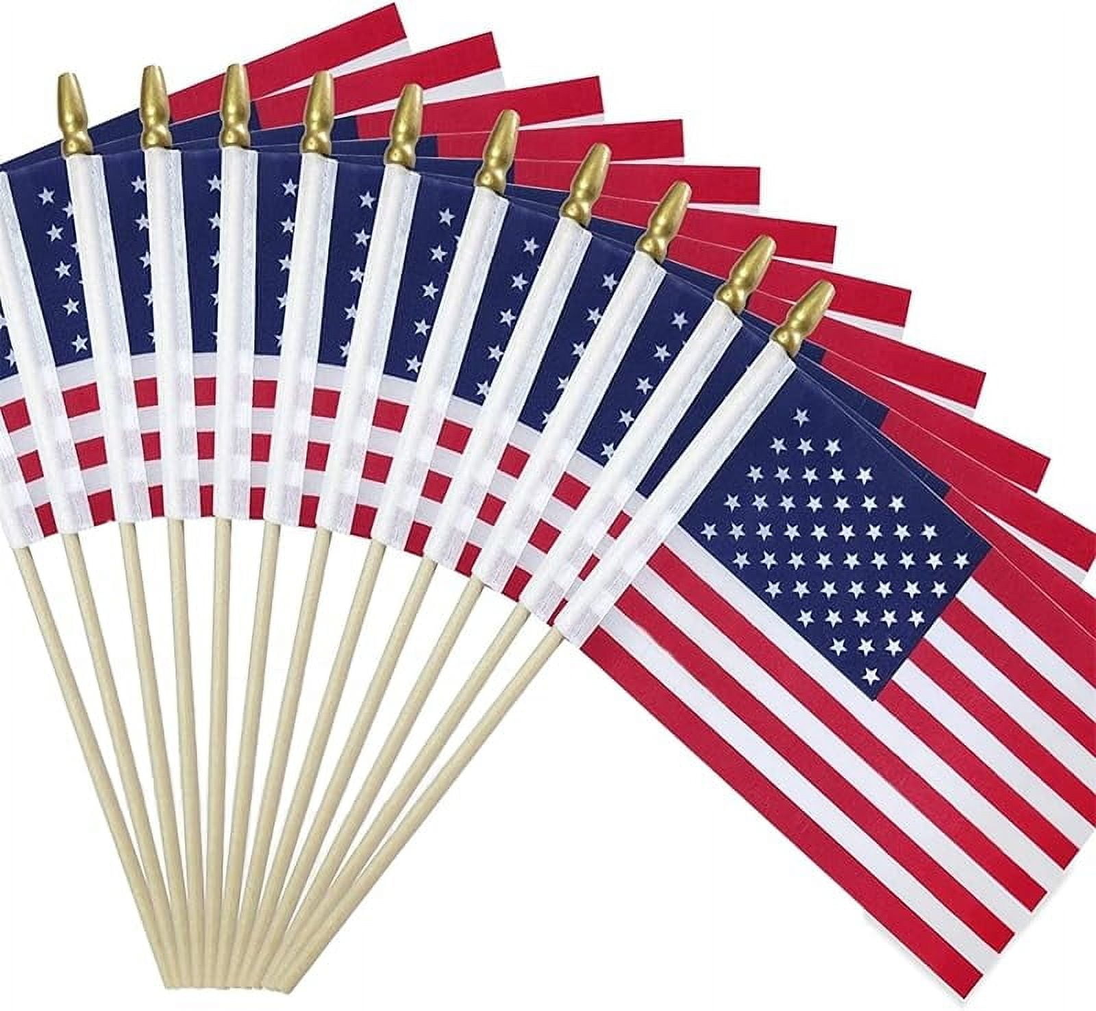 50 Pcs Small American Flags on stick,Memorial Day 4th of July ...