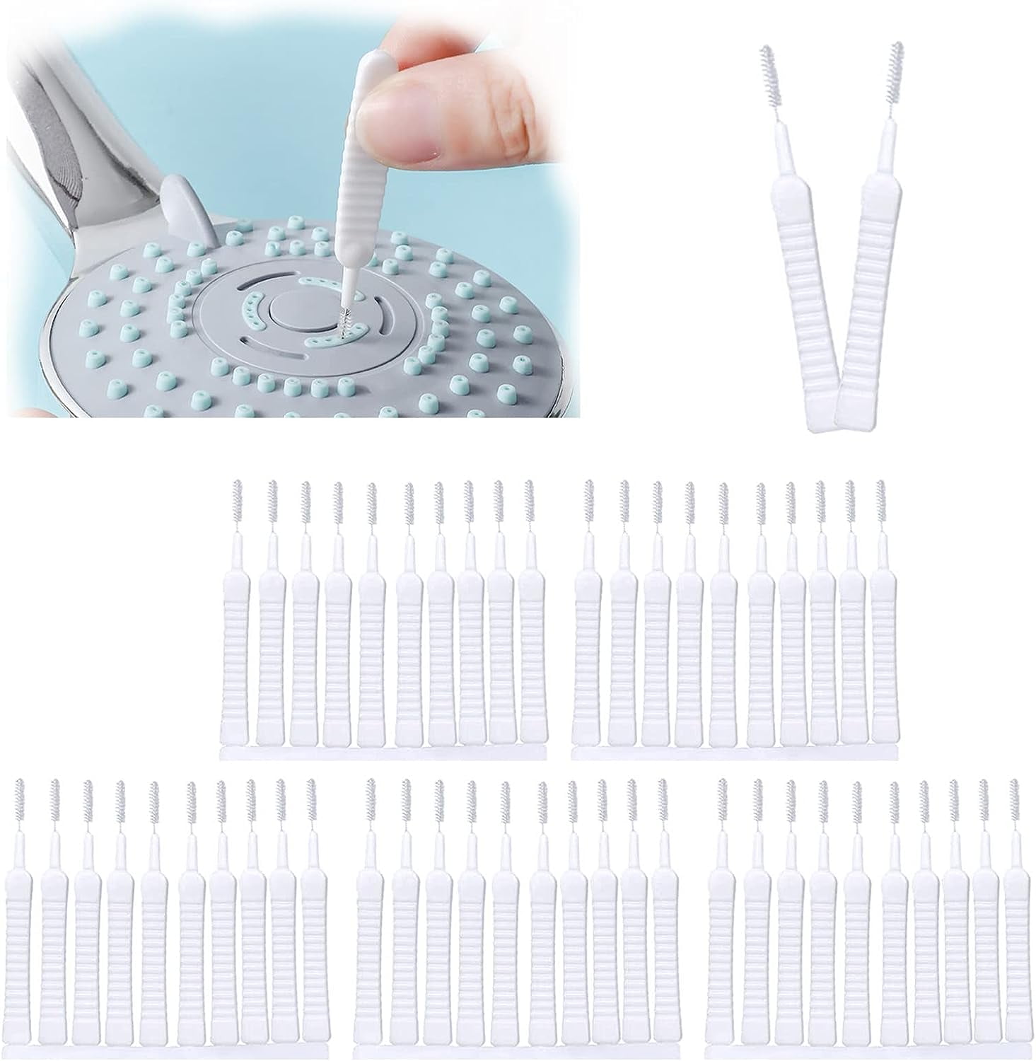 50 Pcs Small Cleaning Brush Set Shower Head Cleaner for Holes, Deep ...