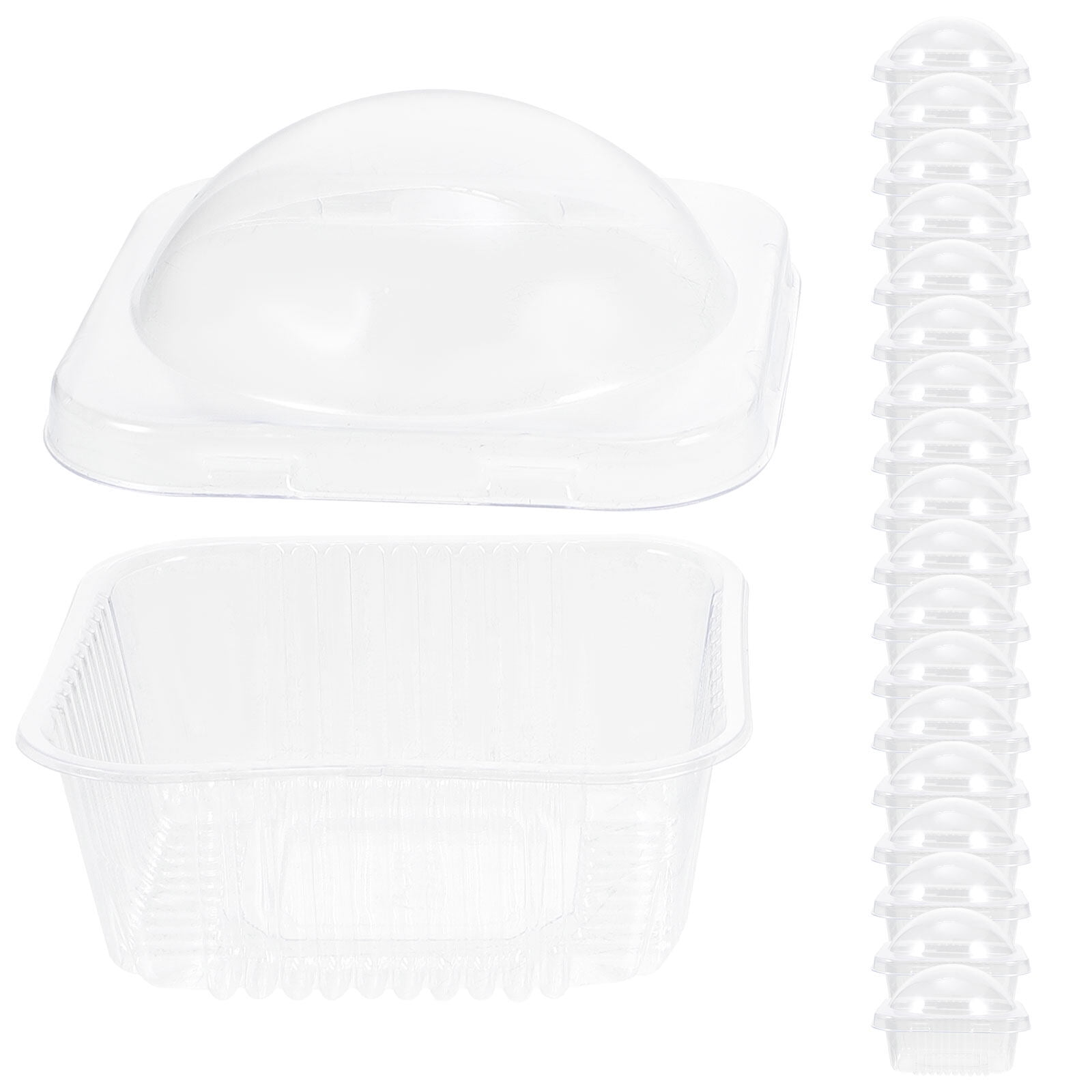 50 Pcs Small Round Packaging Boxes Cake Chocolate Clear Packing Cupcake ...