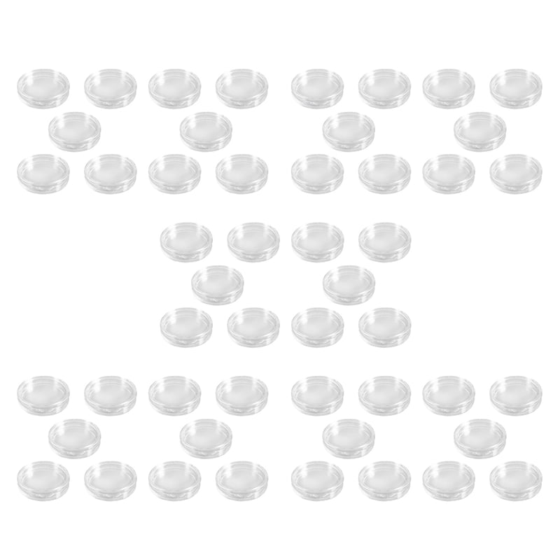 50 Pcs Small Round Transparent Plastic Coin Capsules Box 20mm - Walmart.com