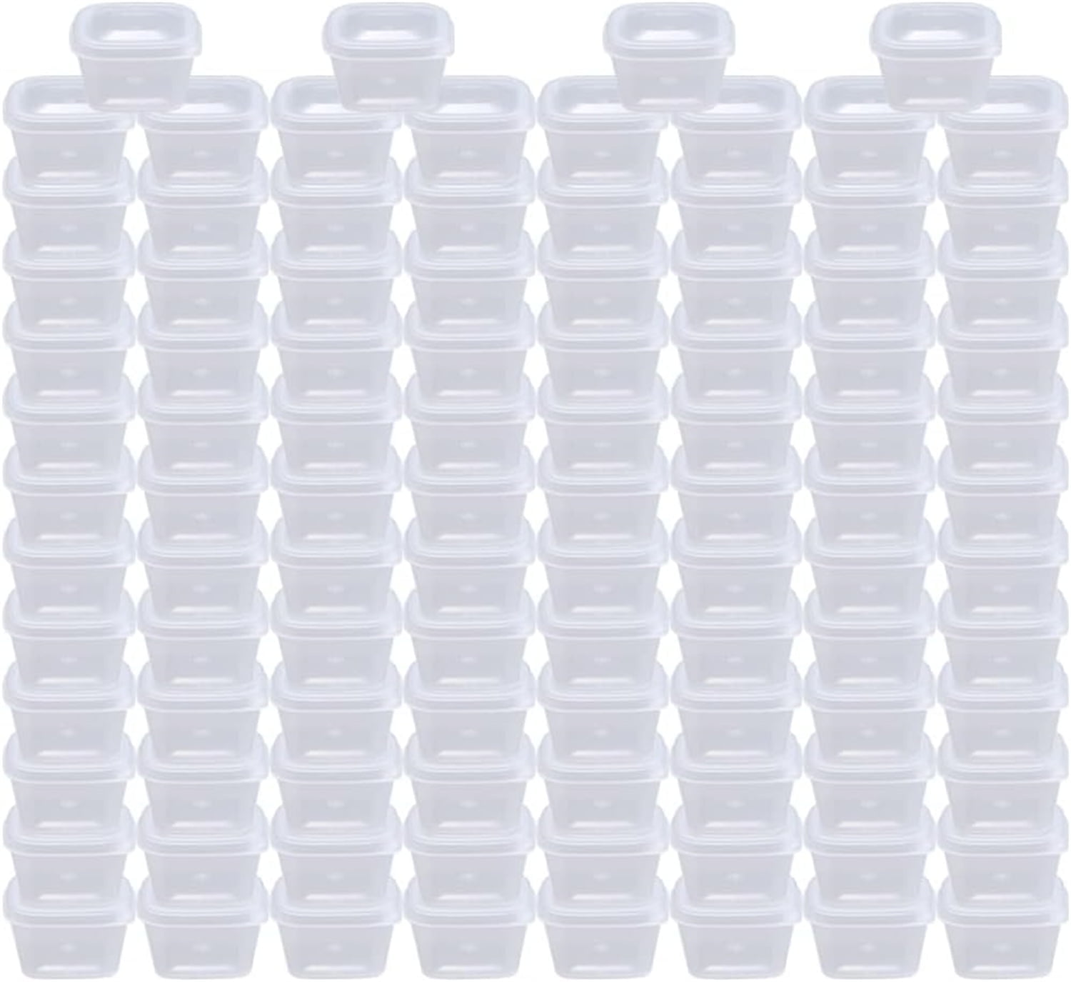 50 Pcs Small Sauce Pots with Lids,Bexikou 2oz Reusable Small Plastic ...