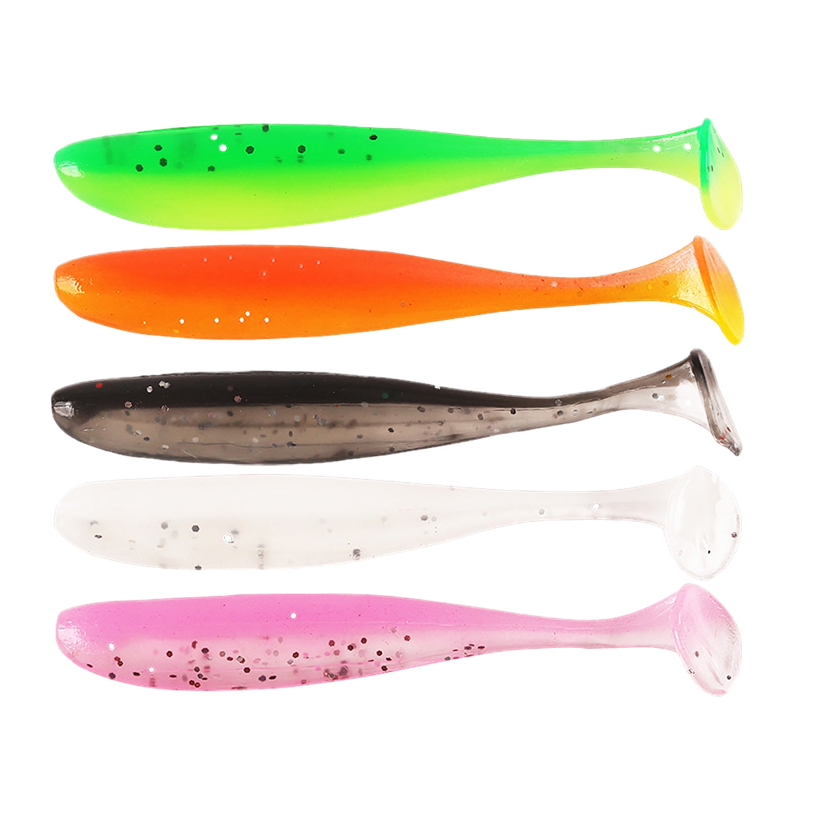 50 Pcs Soft Lures Worm Baits Soft Silicone Lures Paddle Tail Swimbaits ...