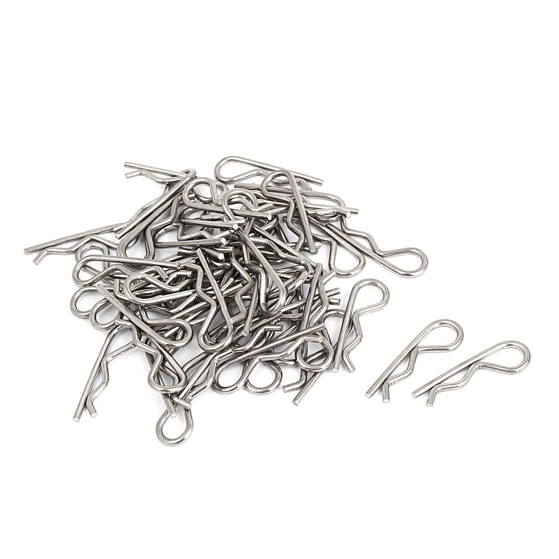50 Pcs Spring Stainless Steel Cotter Clip Pin Hardware 1.6mm x 28mm ...