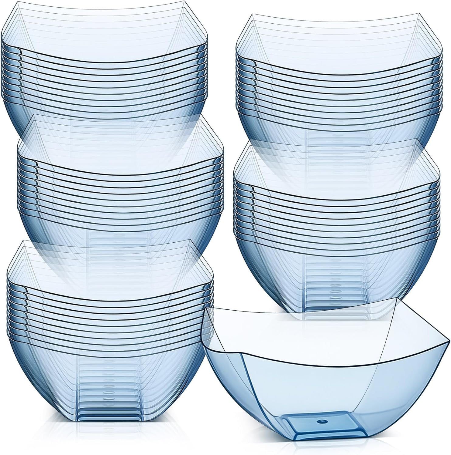 50 Pcs Square Plastic Serving Bowls Disposable Snack Salad Bowl Small ...