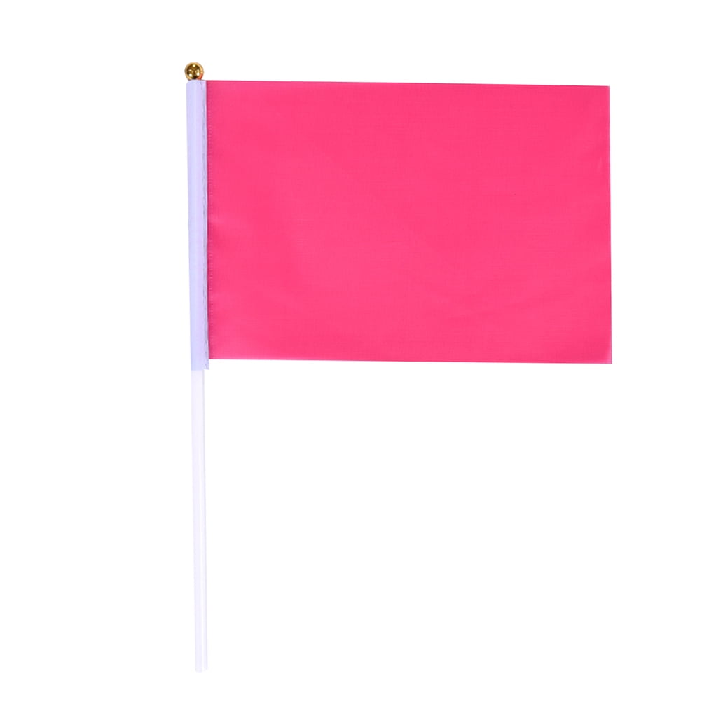 50 Pcs Square Waving Flag Rosy Flags Portable Flags Mini Plain Flags ...