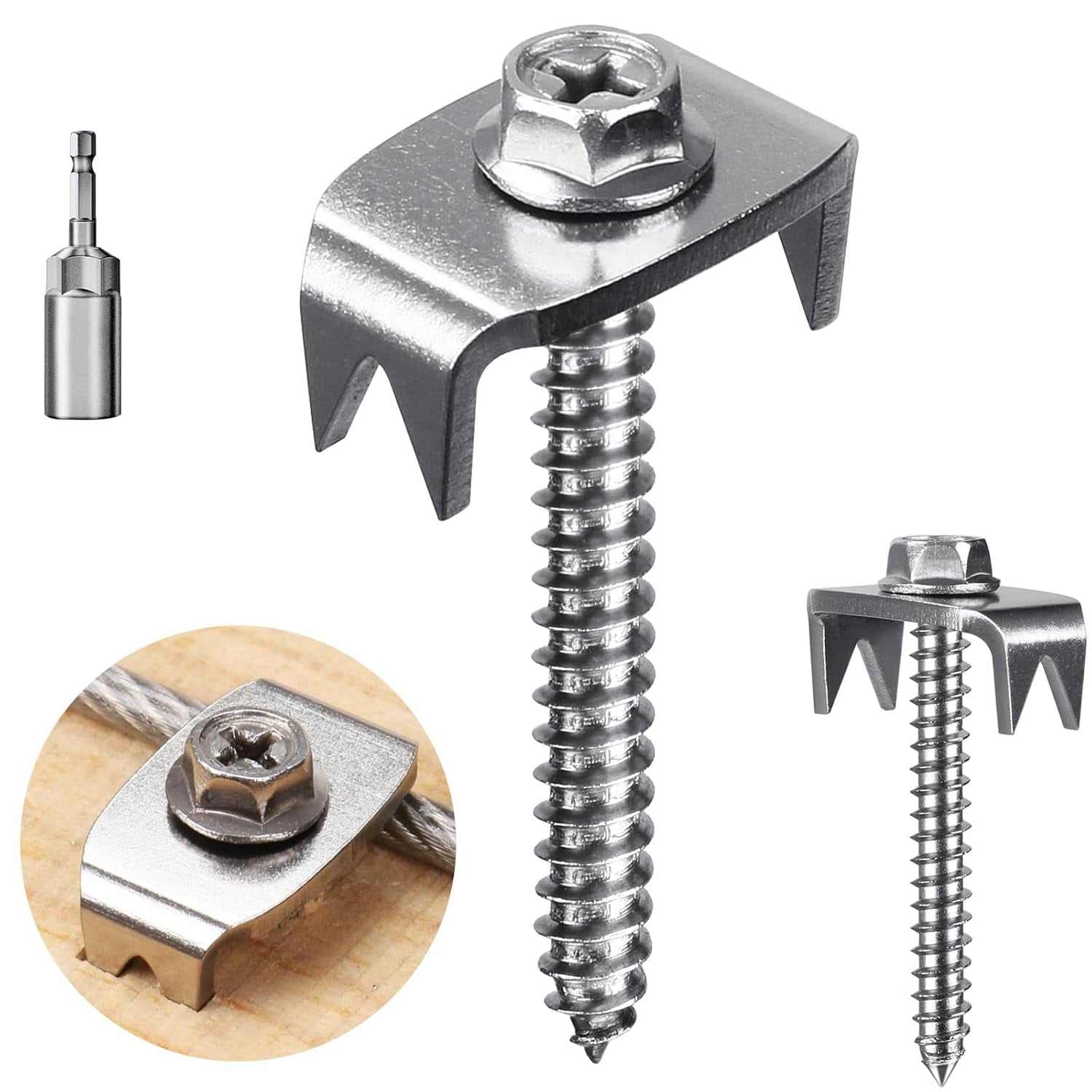 50 Pcs Stainless Steel Fence Staples Fence Nails for Softwood Reusable ...