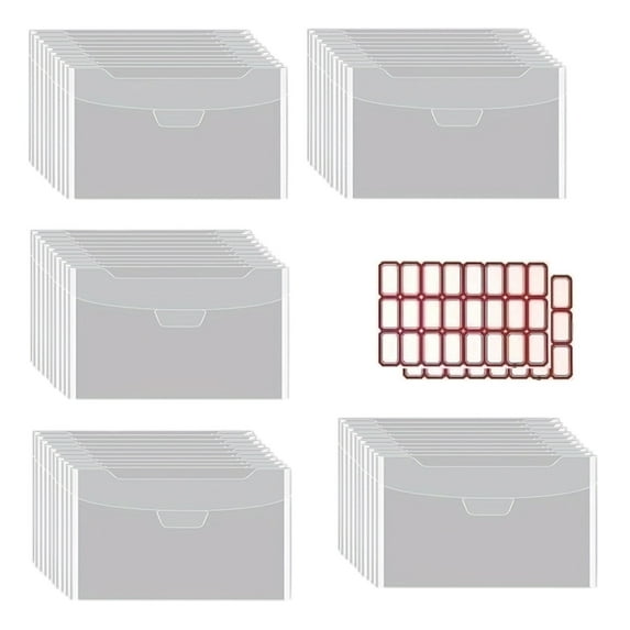 50 Pcs Stamp and Die Storage Pockets Clear Stamp Storage Bag Plastic ...
