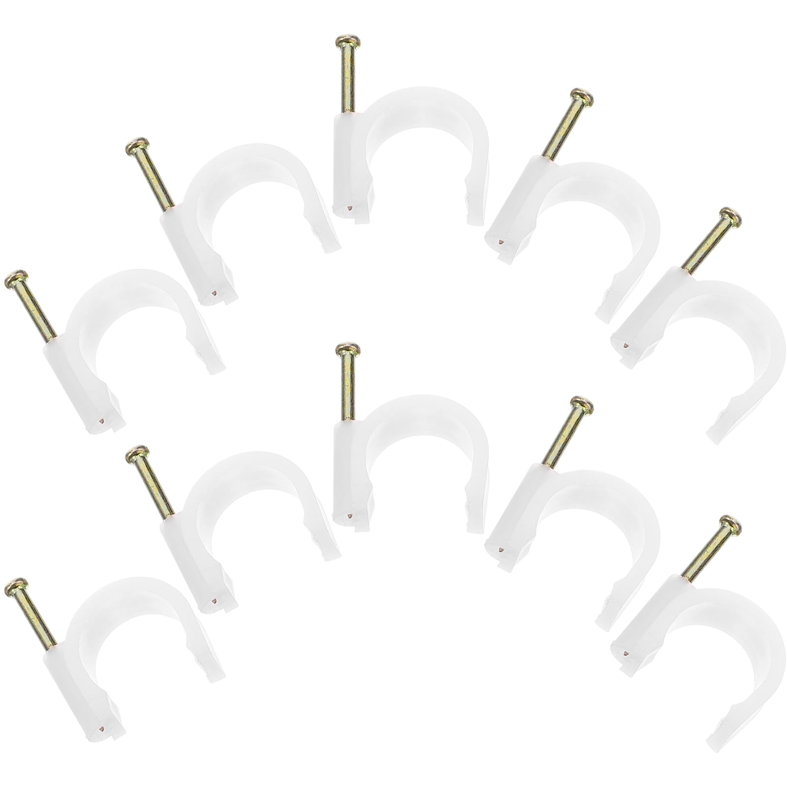 50 Pcs Steel Nail Tube Cable Clips Coaxial Cable Fastener Cable Staples ...
